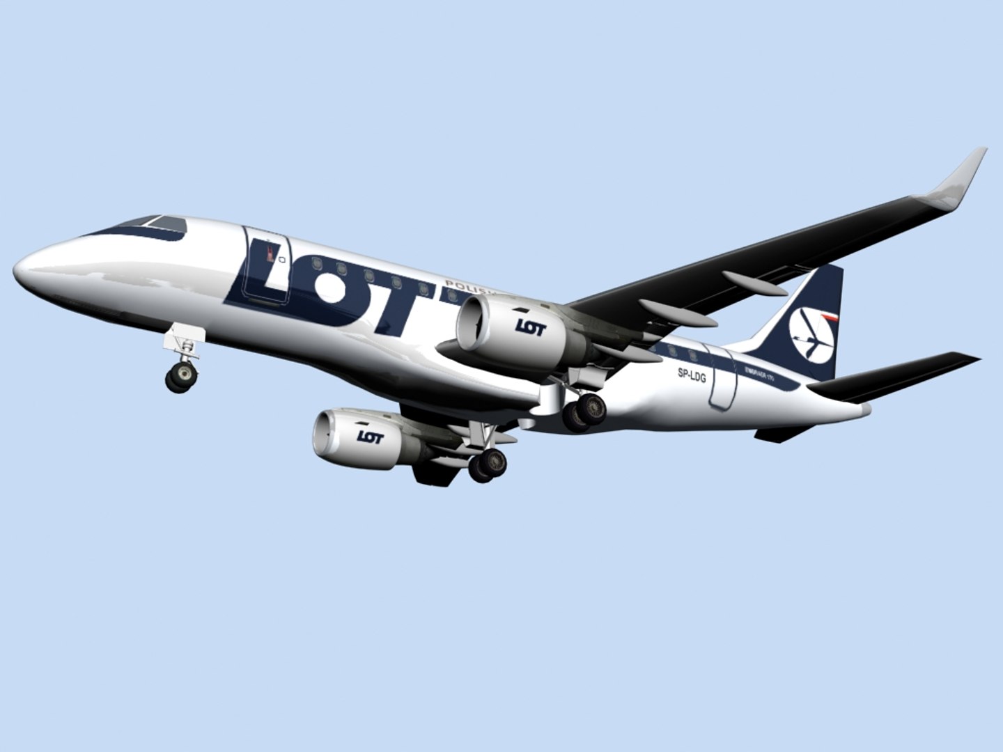Plane Embraer 170 Lot 3d Model