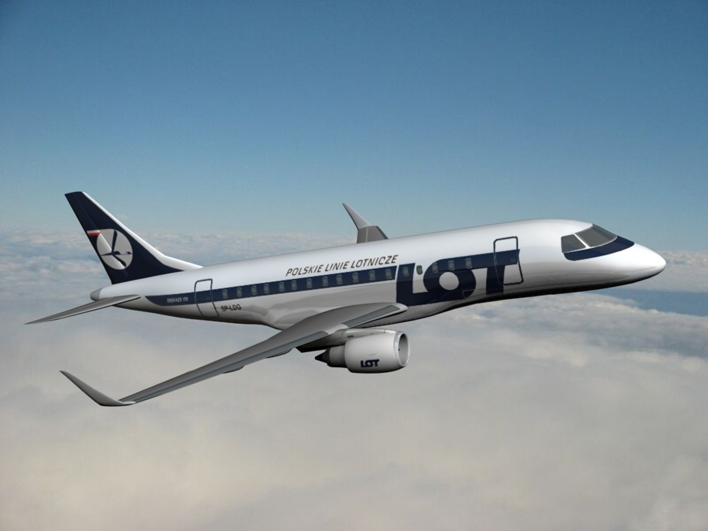 Plane Embraer 170 Lot 3d Model