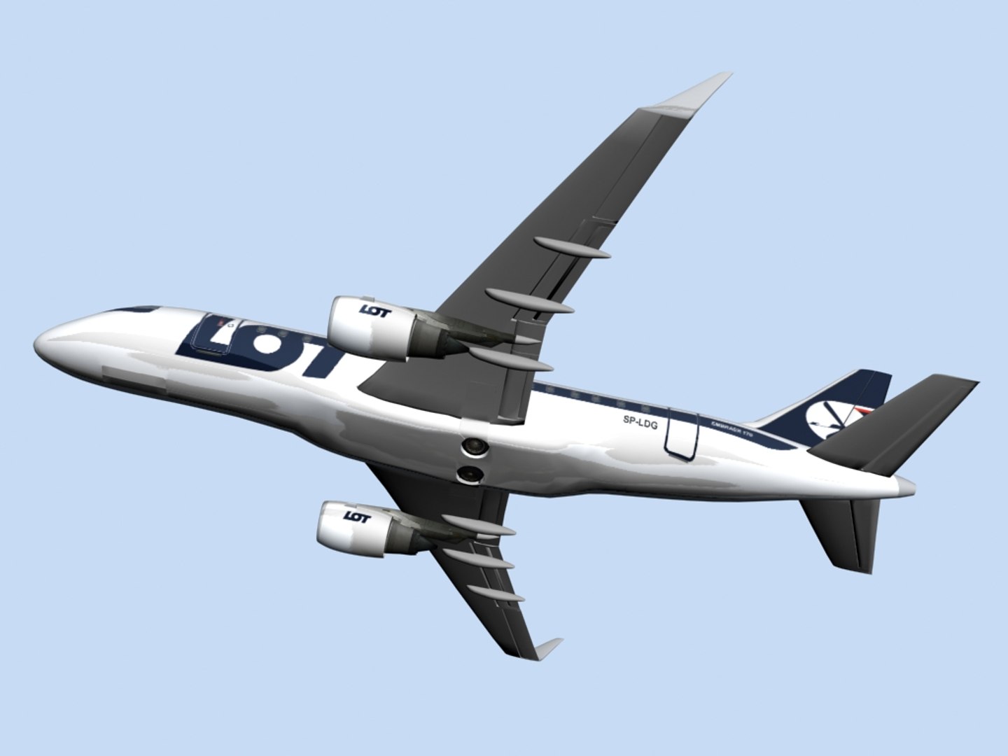 Plane Embraer 170 Lot 3d Model