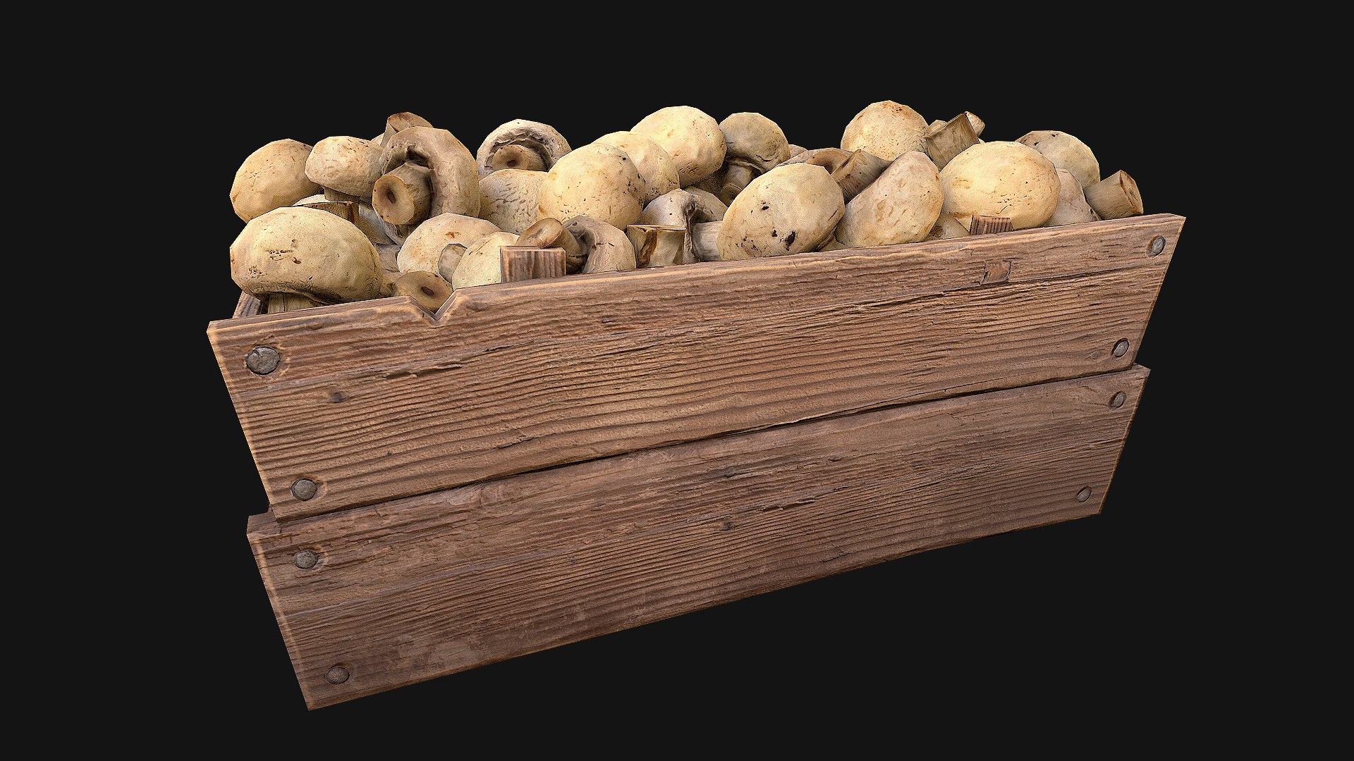 Mushrooms Crate Stand Box 3D Model - TurboSquid 1930189