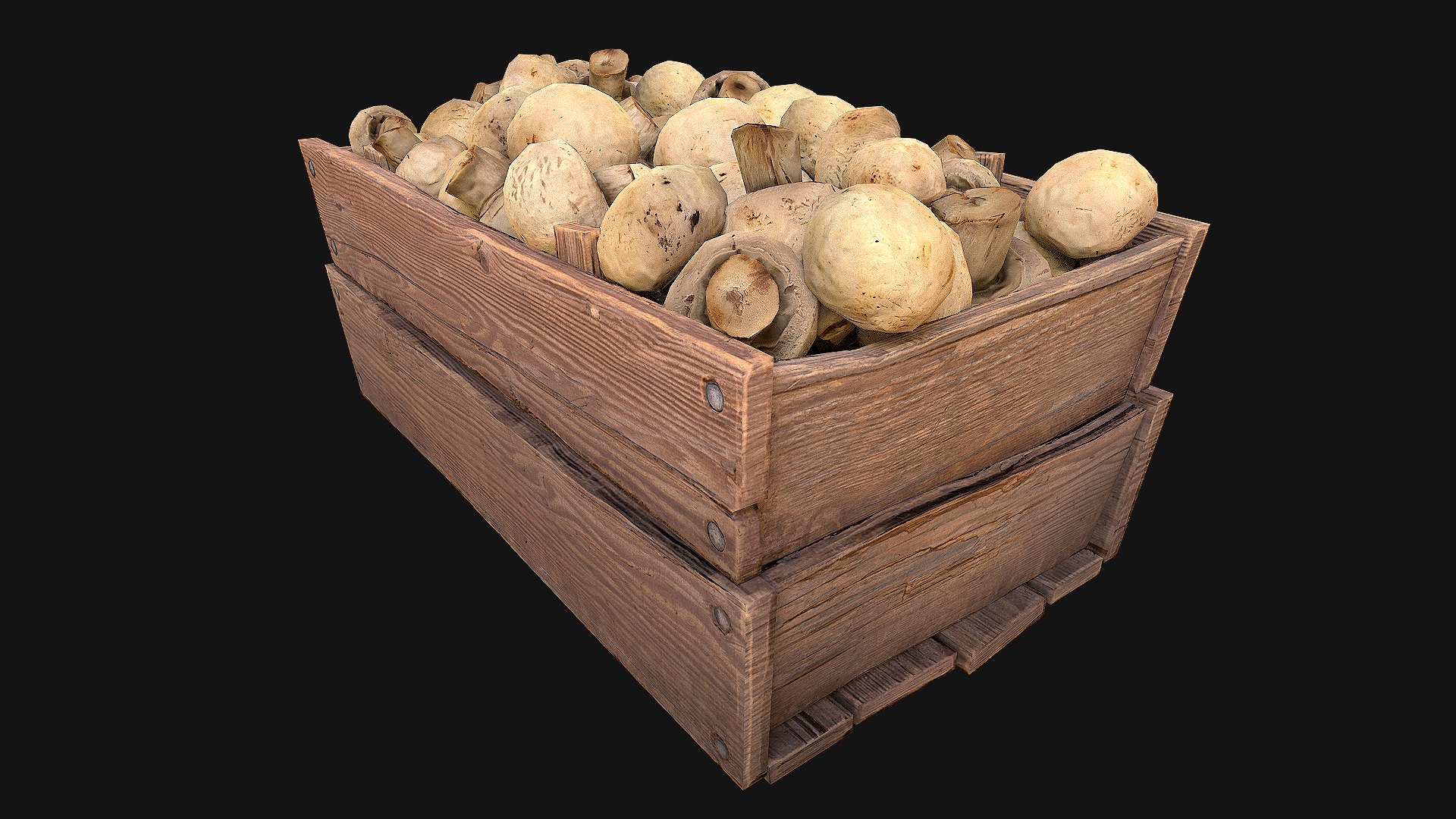 Mushrooms Crate Stand Box 3D Model - TurboSquid 1930189