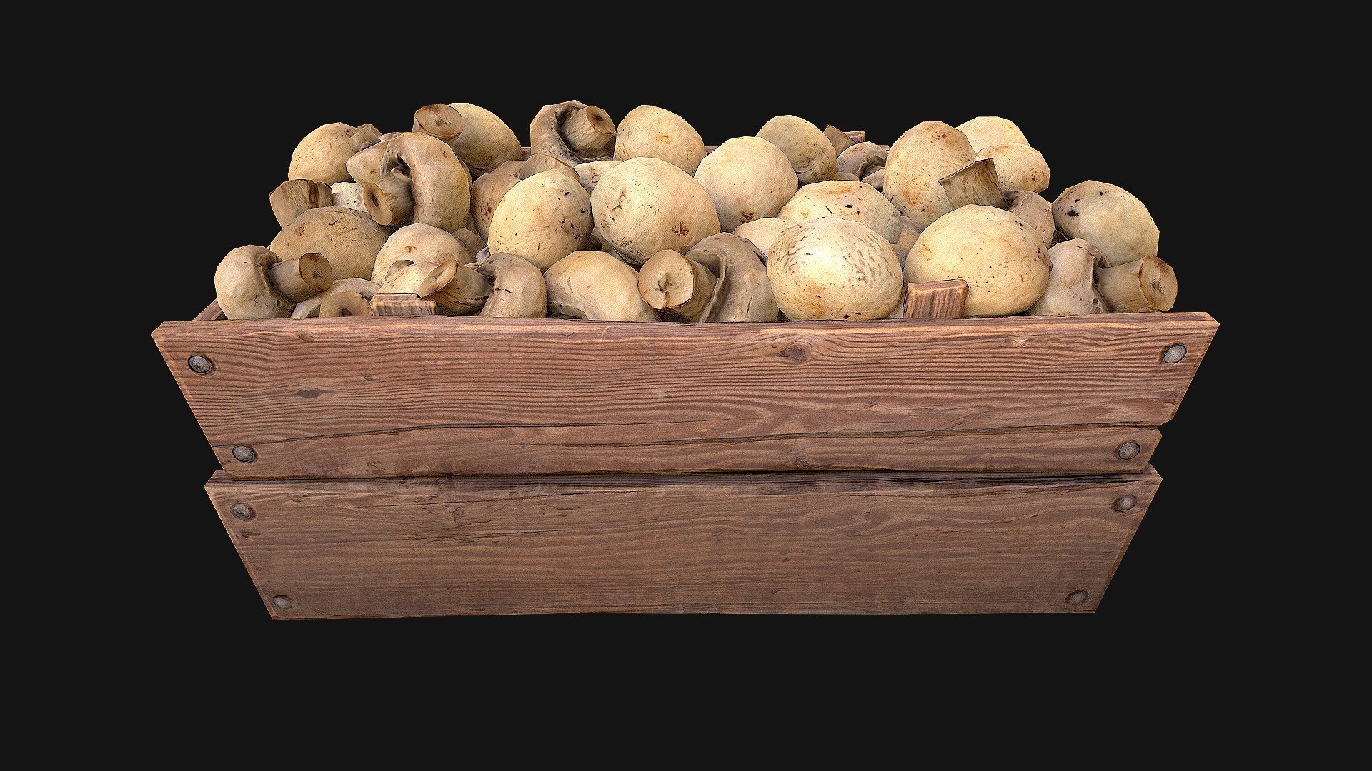 Mushrooms Crate Stand Box 3D Model - TurboSquid 1930189