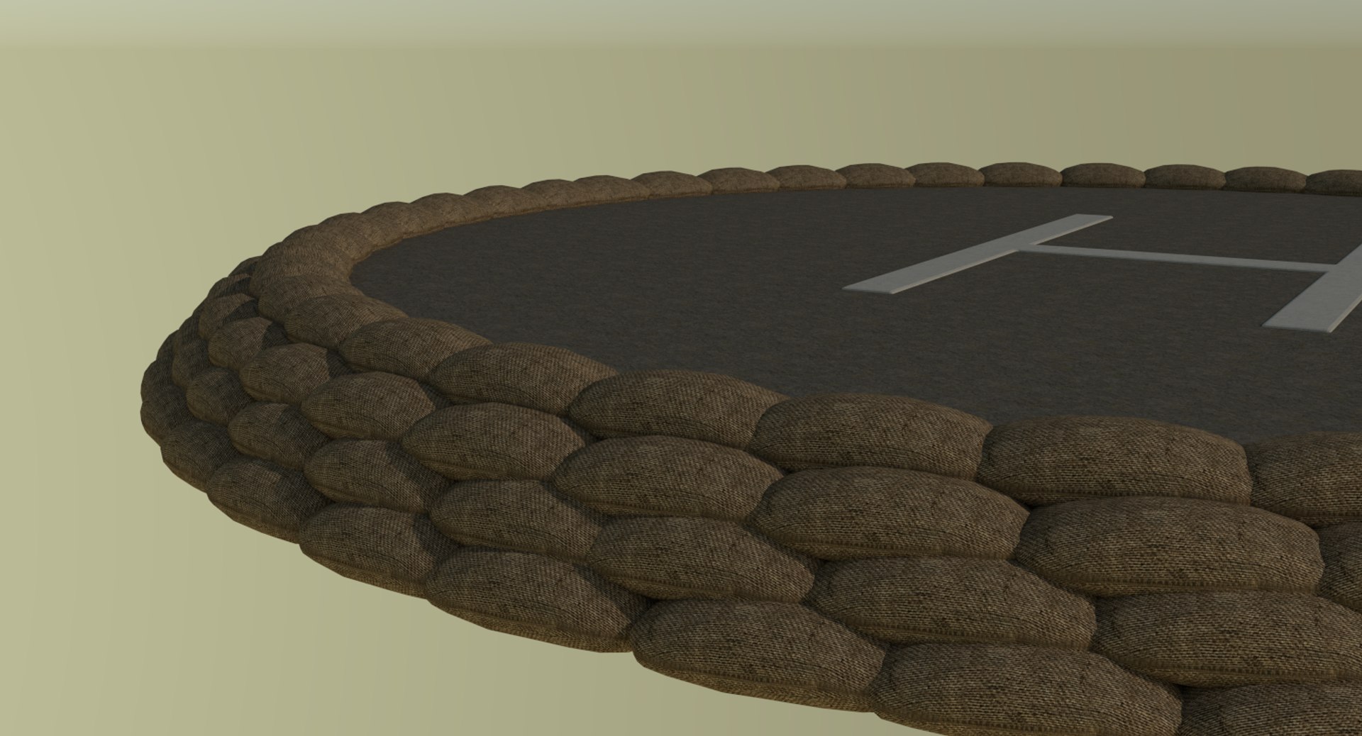 Military Helipad 3d Model