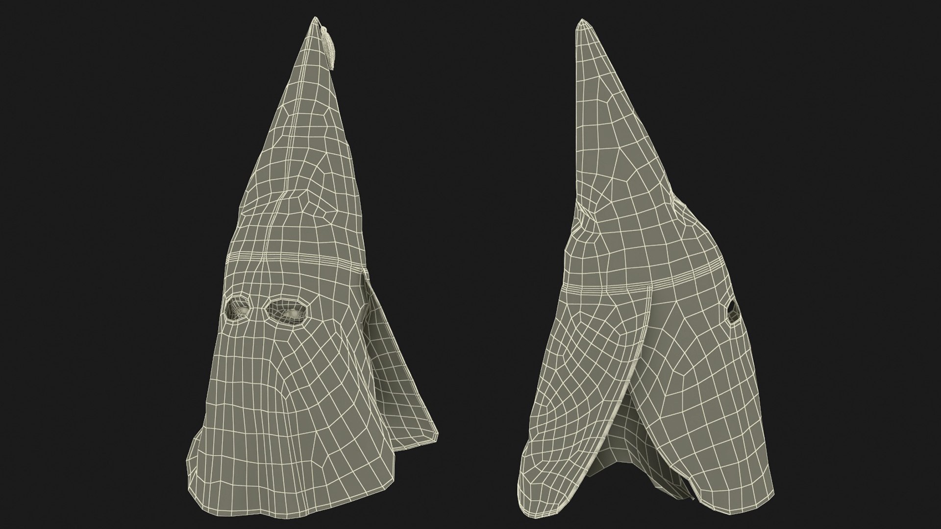 3D Model Head Wearing White Ku Klux Klan Mask - TurboSquid 2349850