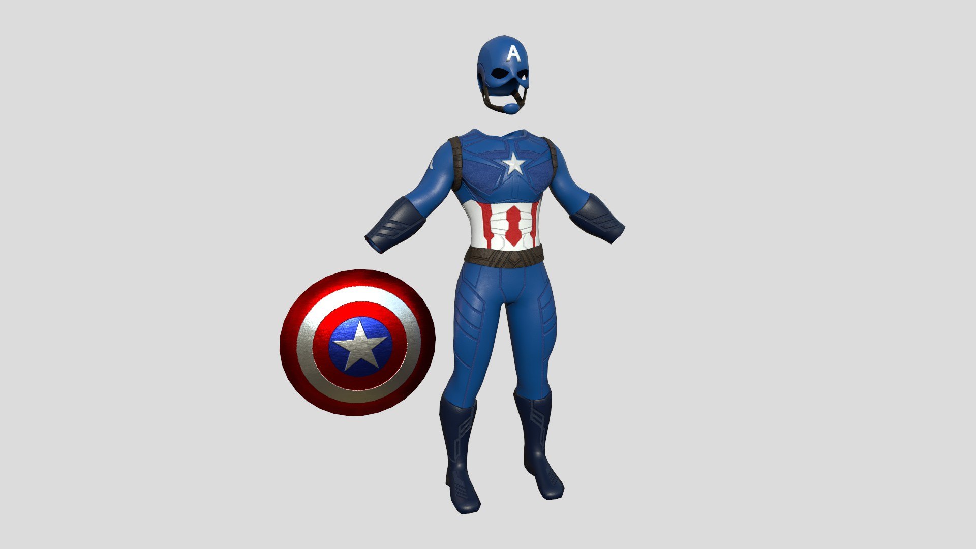 3D model Captain America Outfit 02 - Character Design Fashion ...