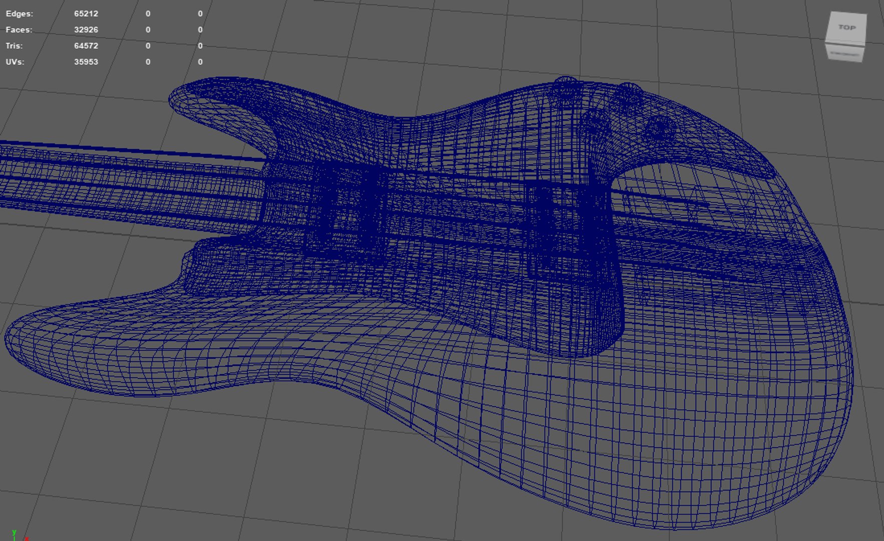 3D Low Poly Bass Guitar - TurboSquid 2184051