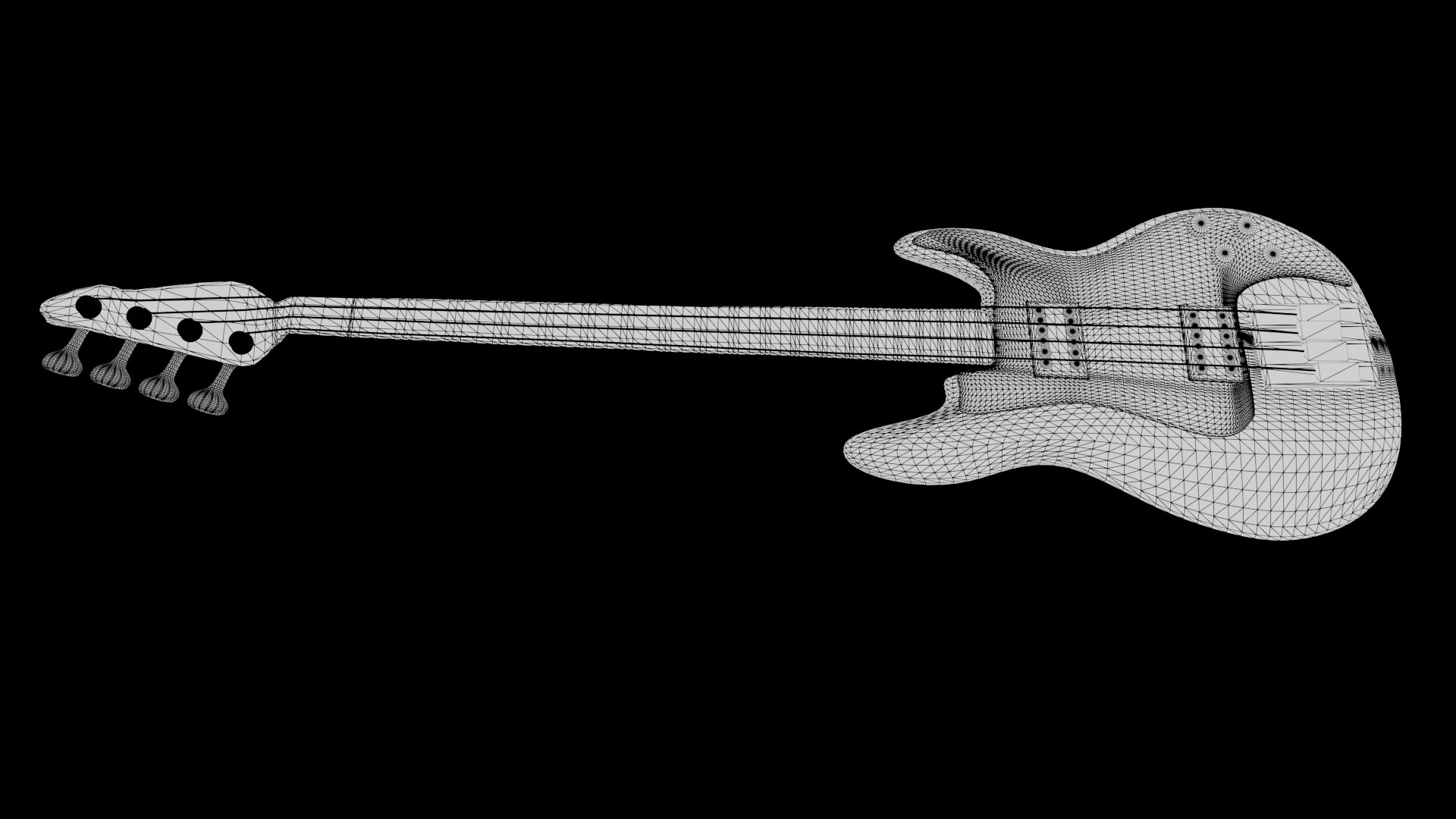 3D Low Poly Bass Guitar - TurboSquid 2184051