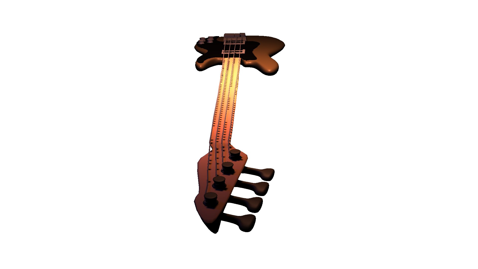 3D Low Poly Bass Guitar - TurboSquid 2184051