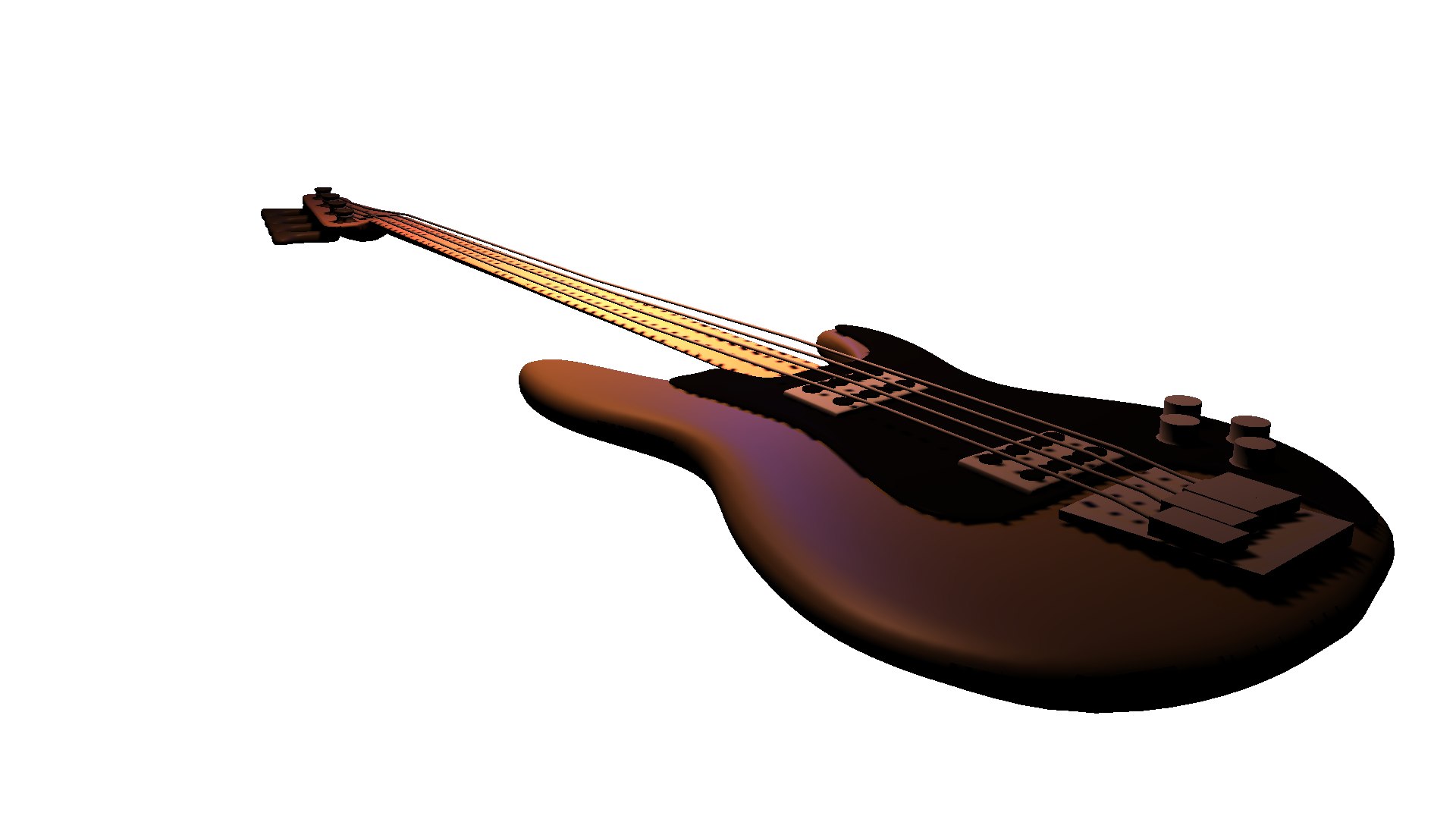 3D Low Poly Bass Guitar - TurboSquid 2184051