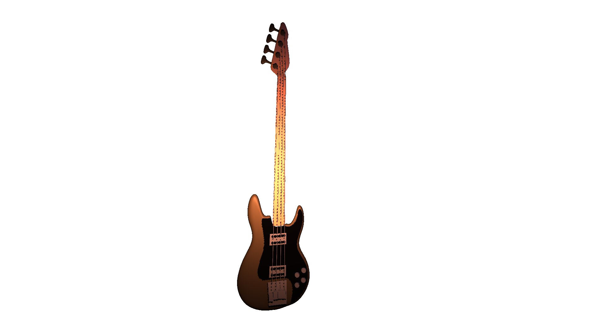 3D Low Poly Bass Guitar - TurboSquid 2184051