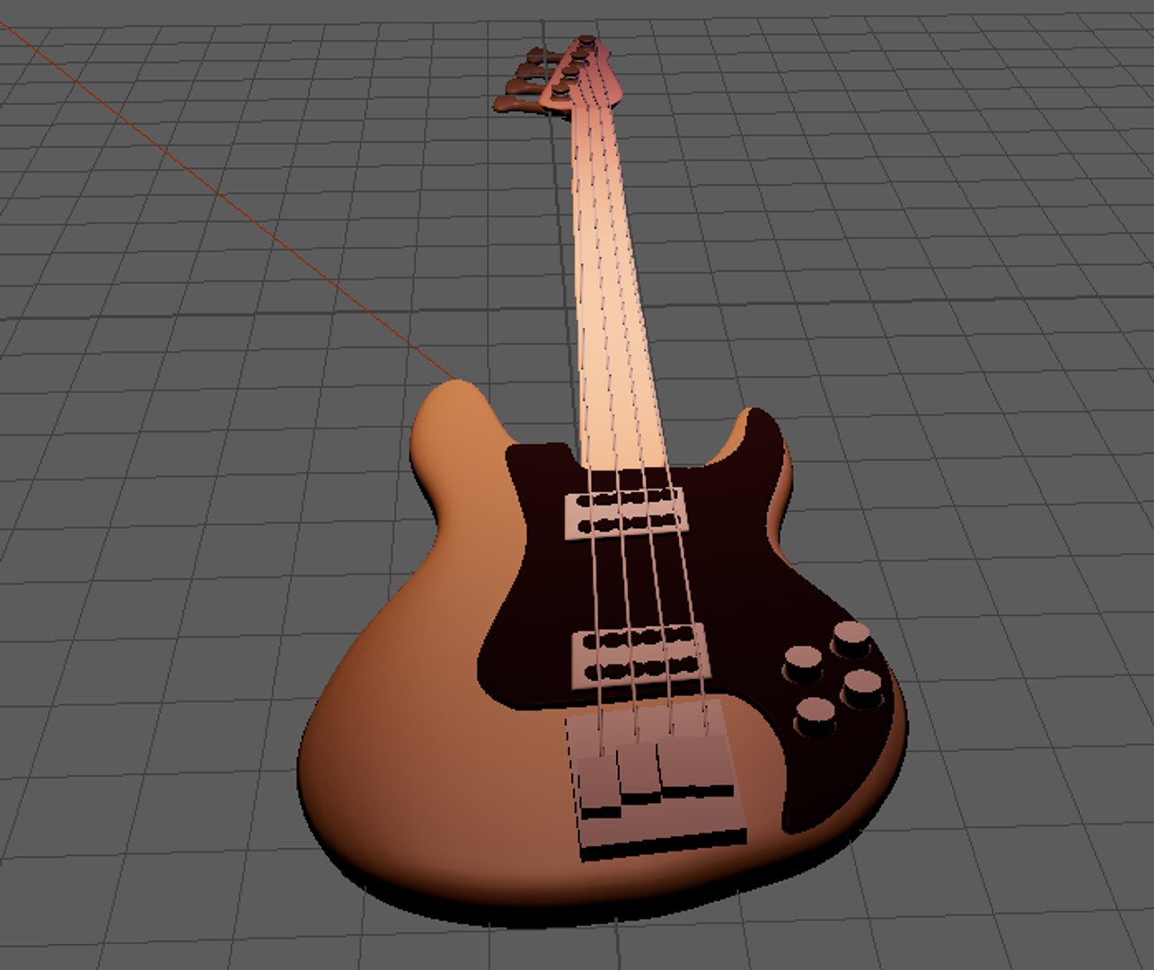 3D Low Poly Bass Guitar - TurboSquid 2184051