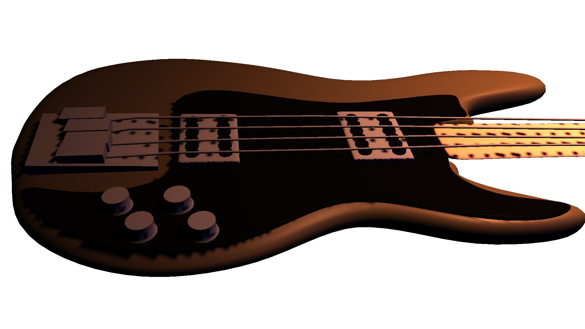 3D Low Poly Bass Guitar - TurboSquid 2184051