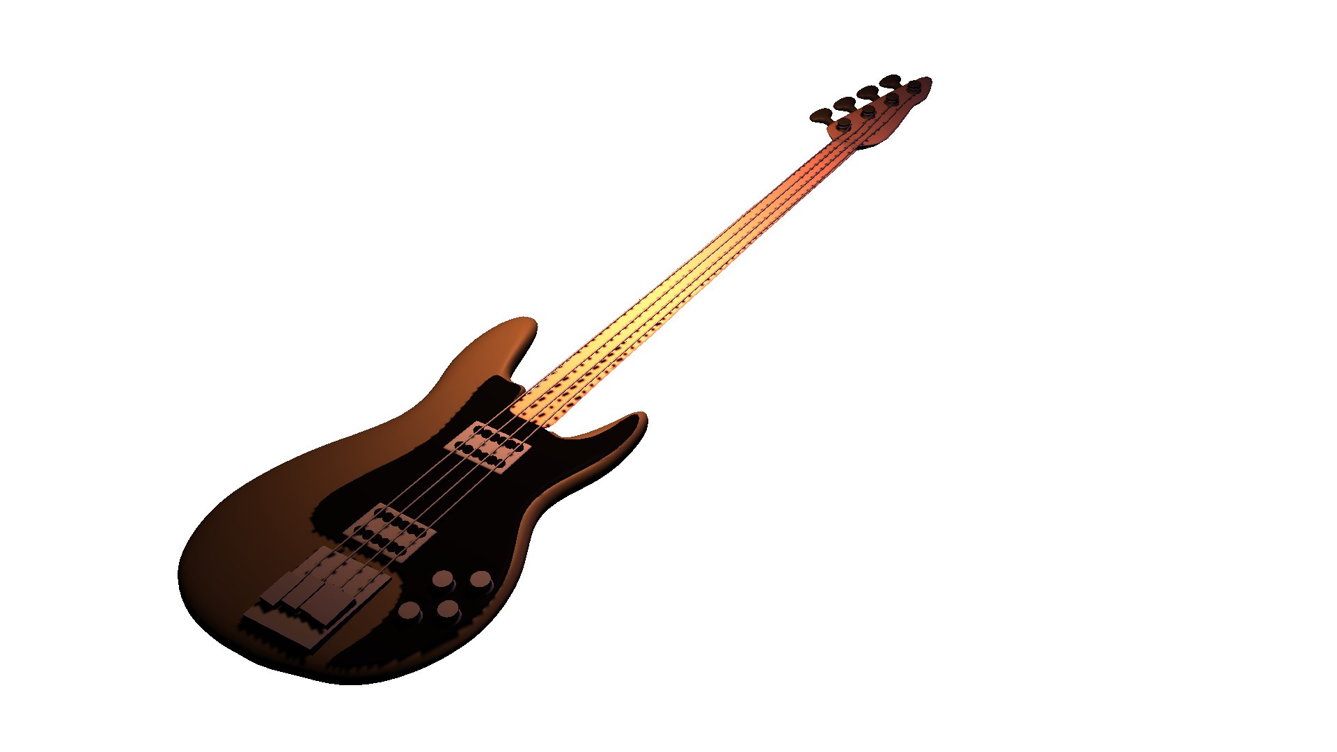 3D Low Poly Bass Guitar - TurboSquid 2184051