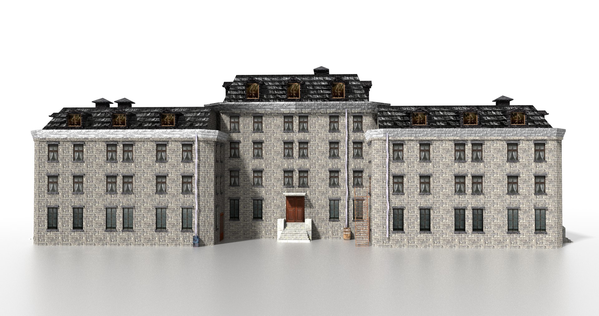 3D Old Asylum Building Exterior Model - TurboSquid 1187404