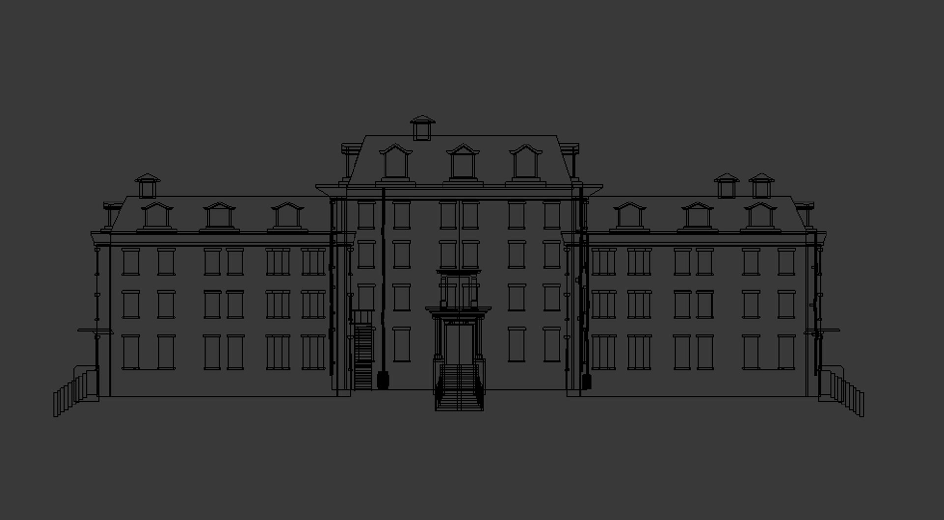 3D Old Asylum Building Exterior Model - TurboSquid 1187404