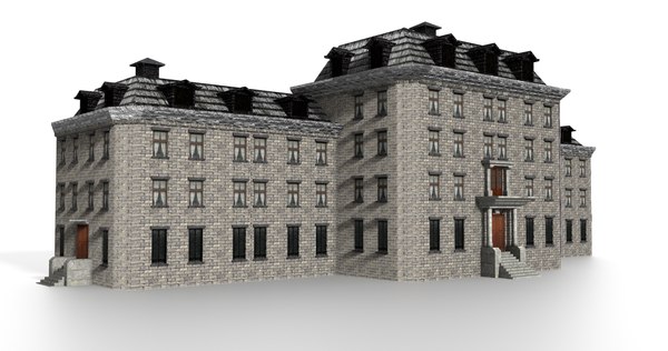 3D old asylum building exterior model - TurboSquid 1187404