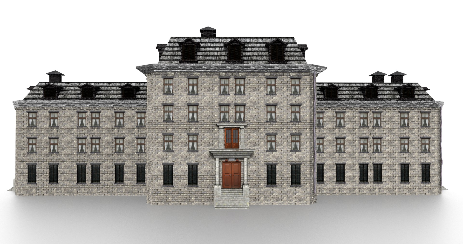 3D Old Asylum Building Exterior Model - TurboSquid 1187404