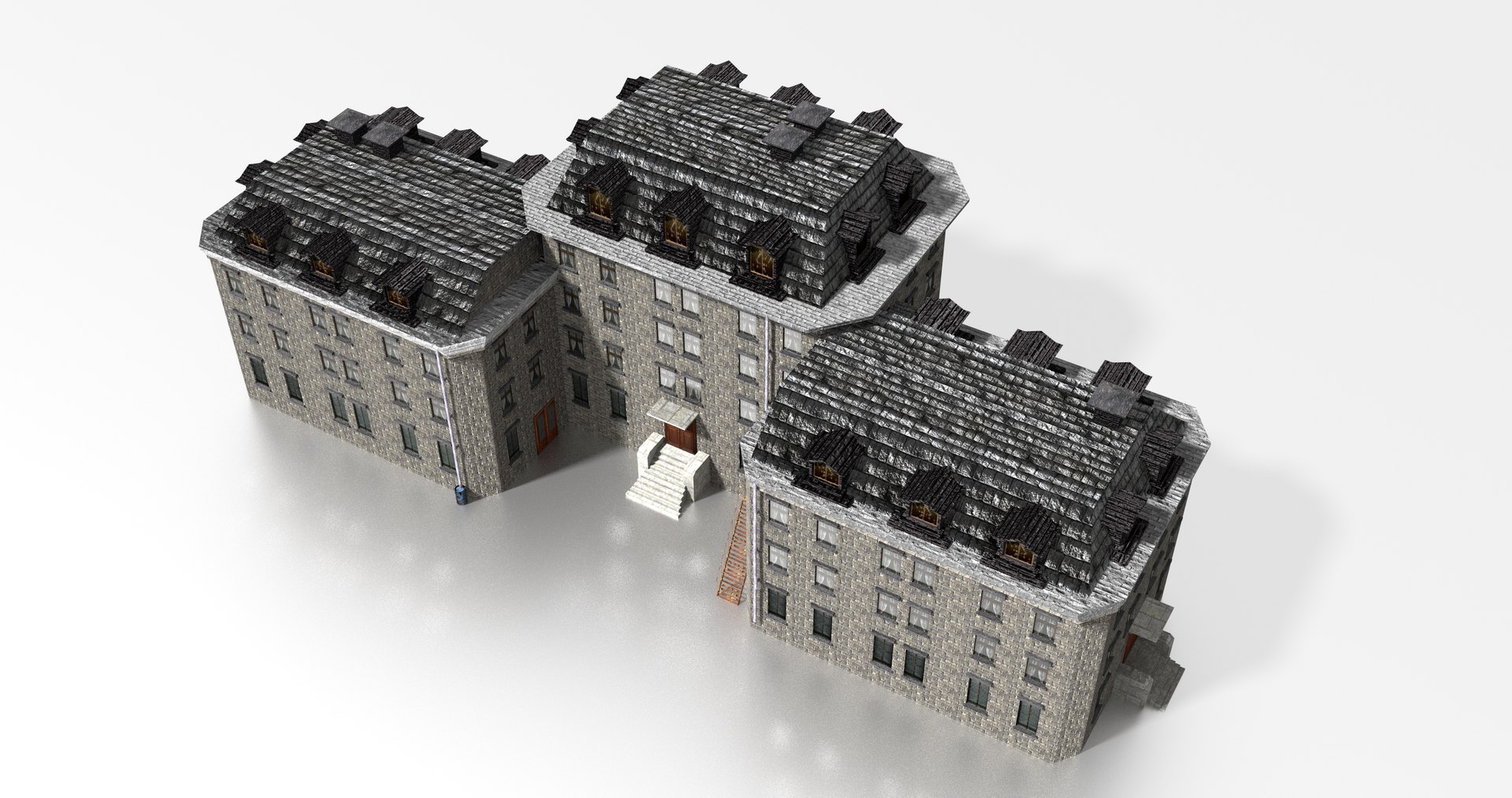 3D Old Asylum Building Exterior Model - TurboSquid 1187404