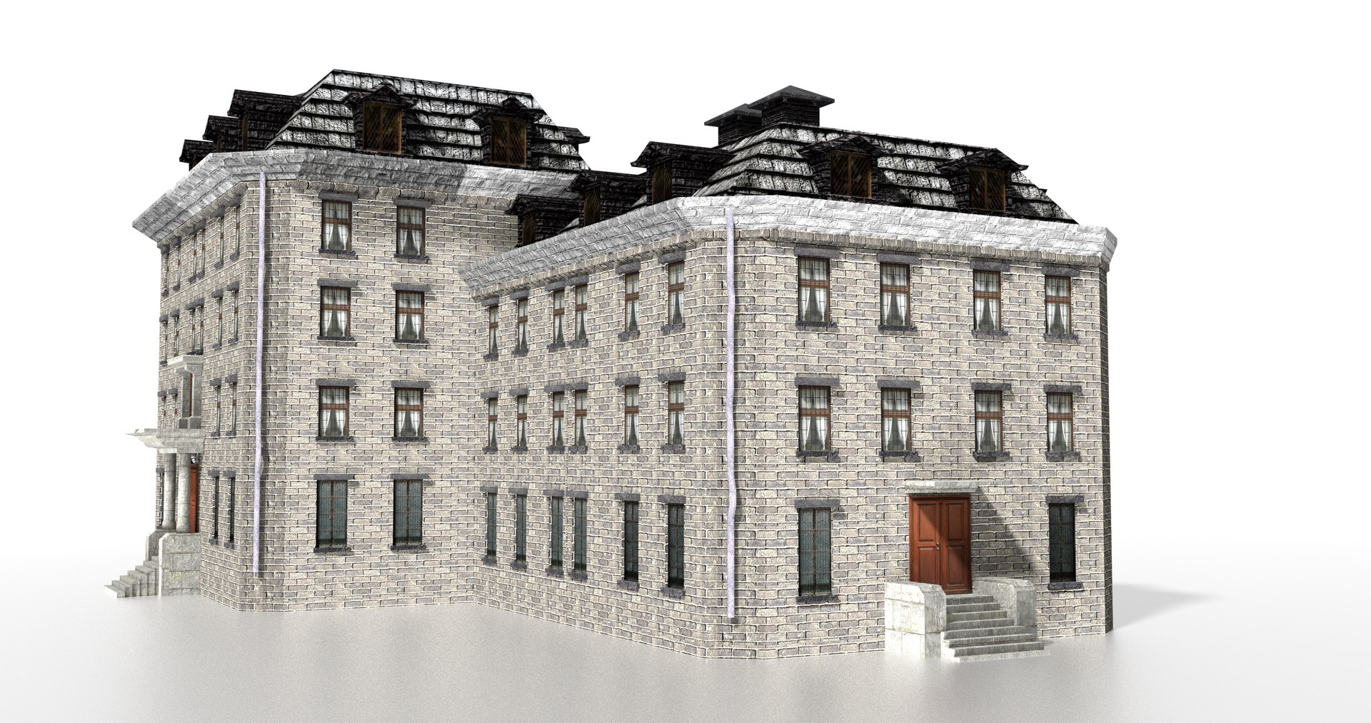 3D Old Asylum Building Exterior Model - TurboSquid 1187404
