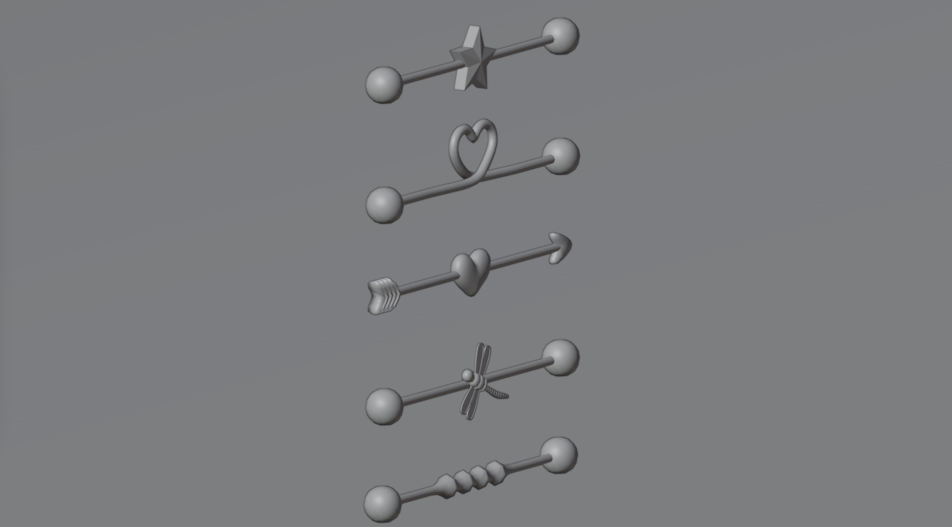 Piercing Set 3D Model - TurboSquid 1849621