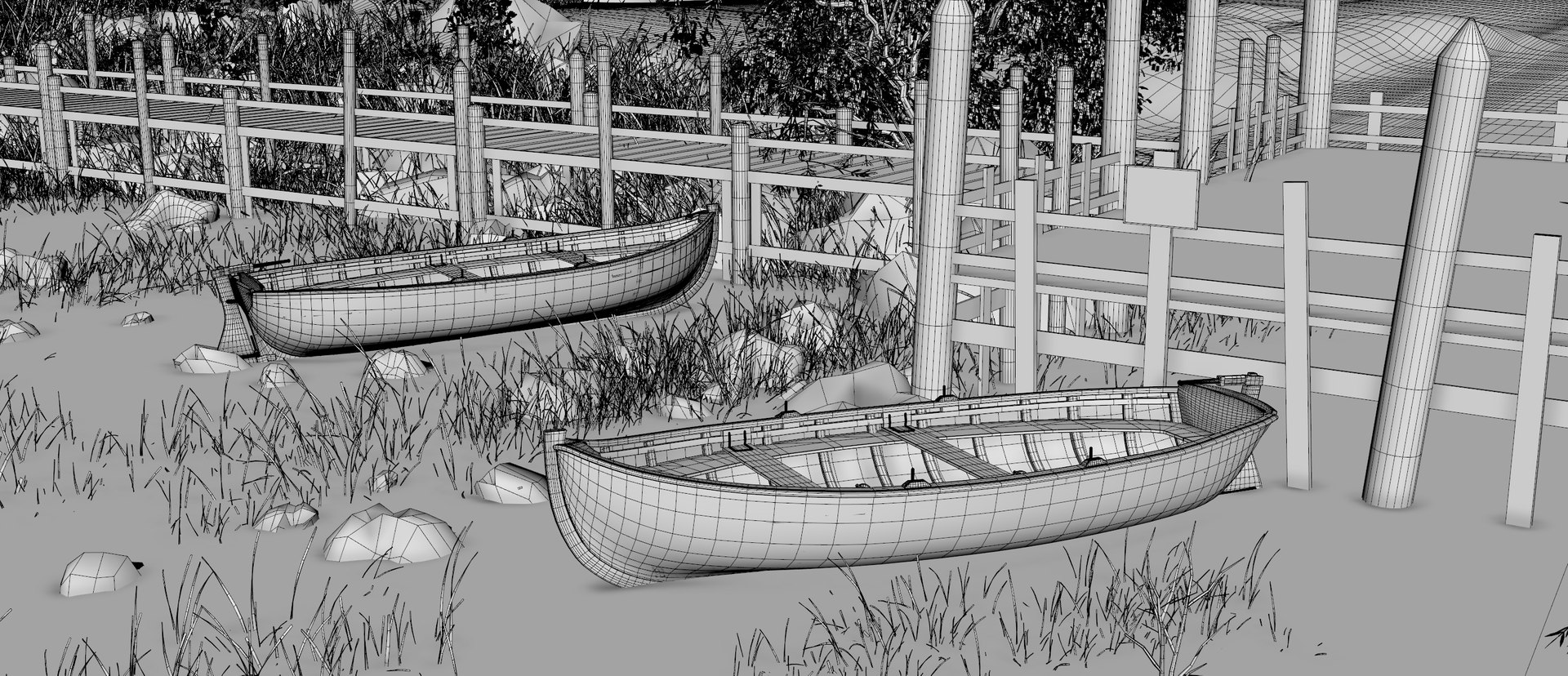 3D Model Landscape River Nature - TurboSquid 1648211