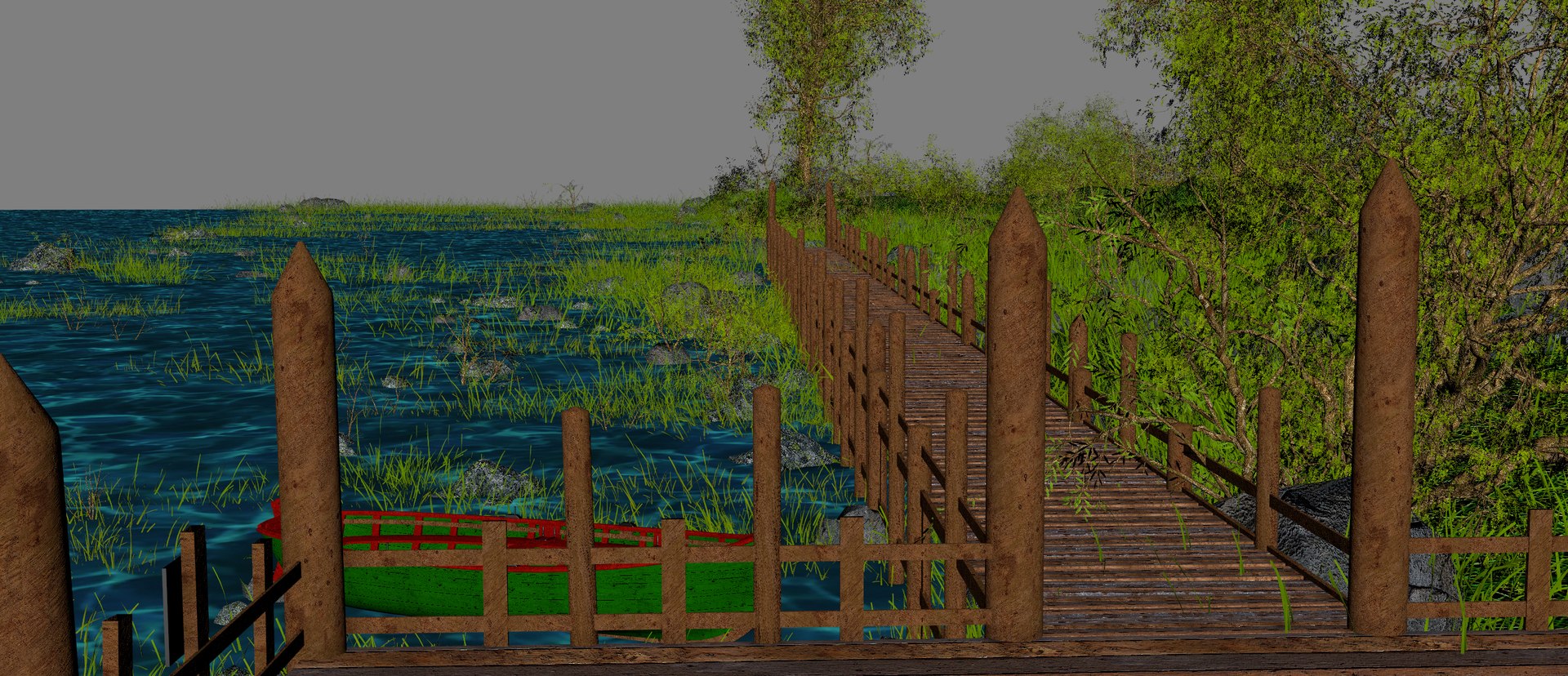 3D Model Landscape River Nature - TurboSquid 1648211