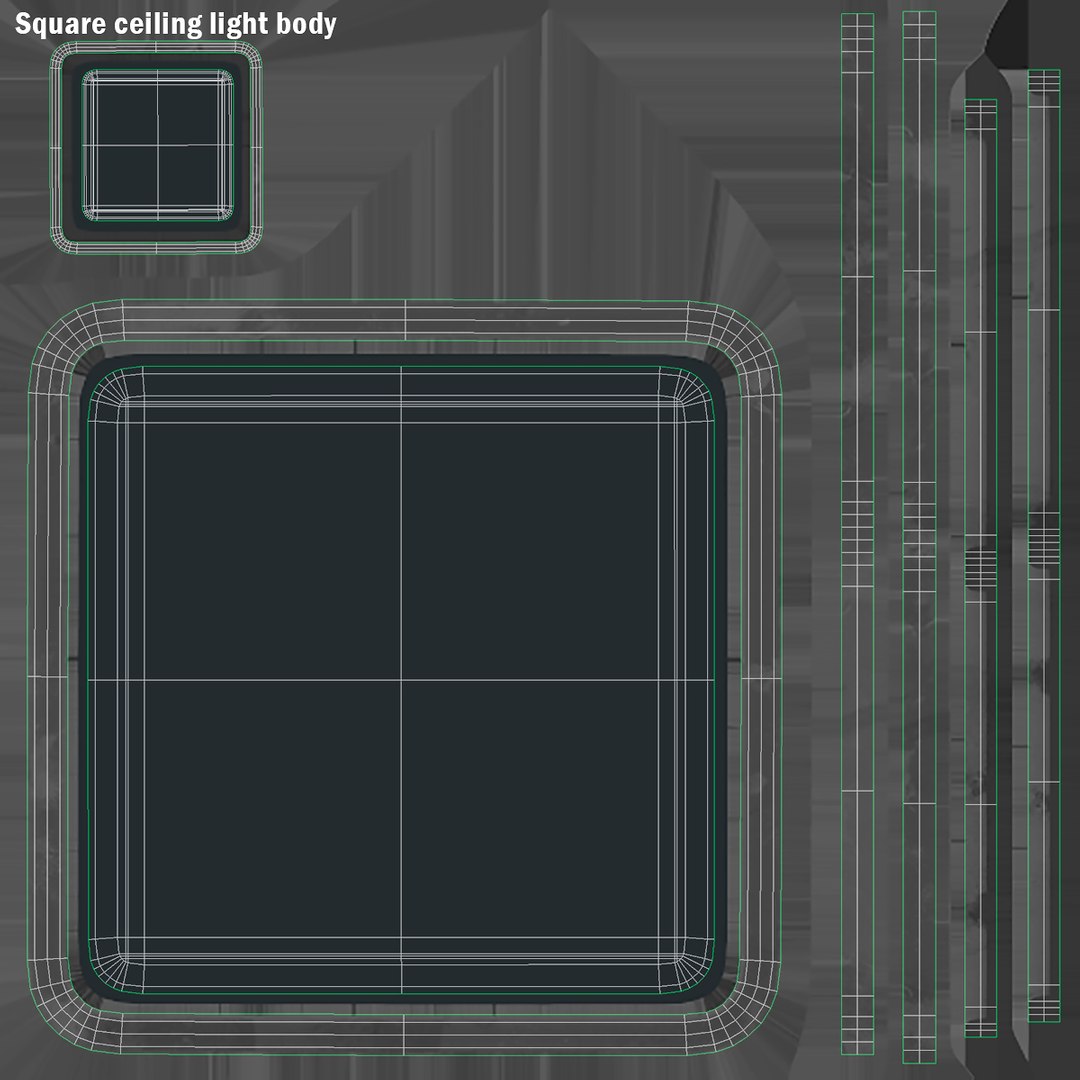 3D Sci-fi Square Ceiling Panel PBR - TurboSquid 2236801