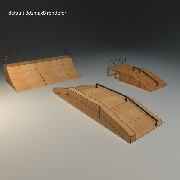3d skatepark ramp vertices model