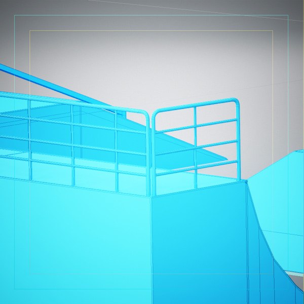 3d skatepark ramp vertices model