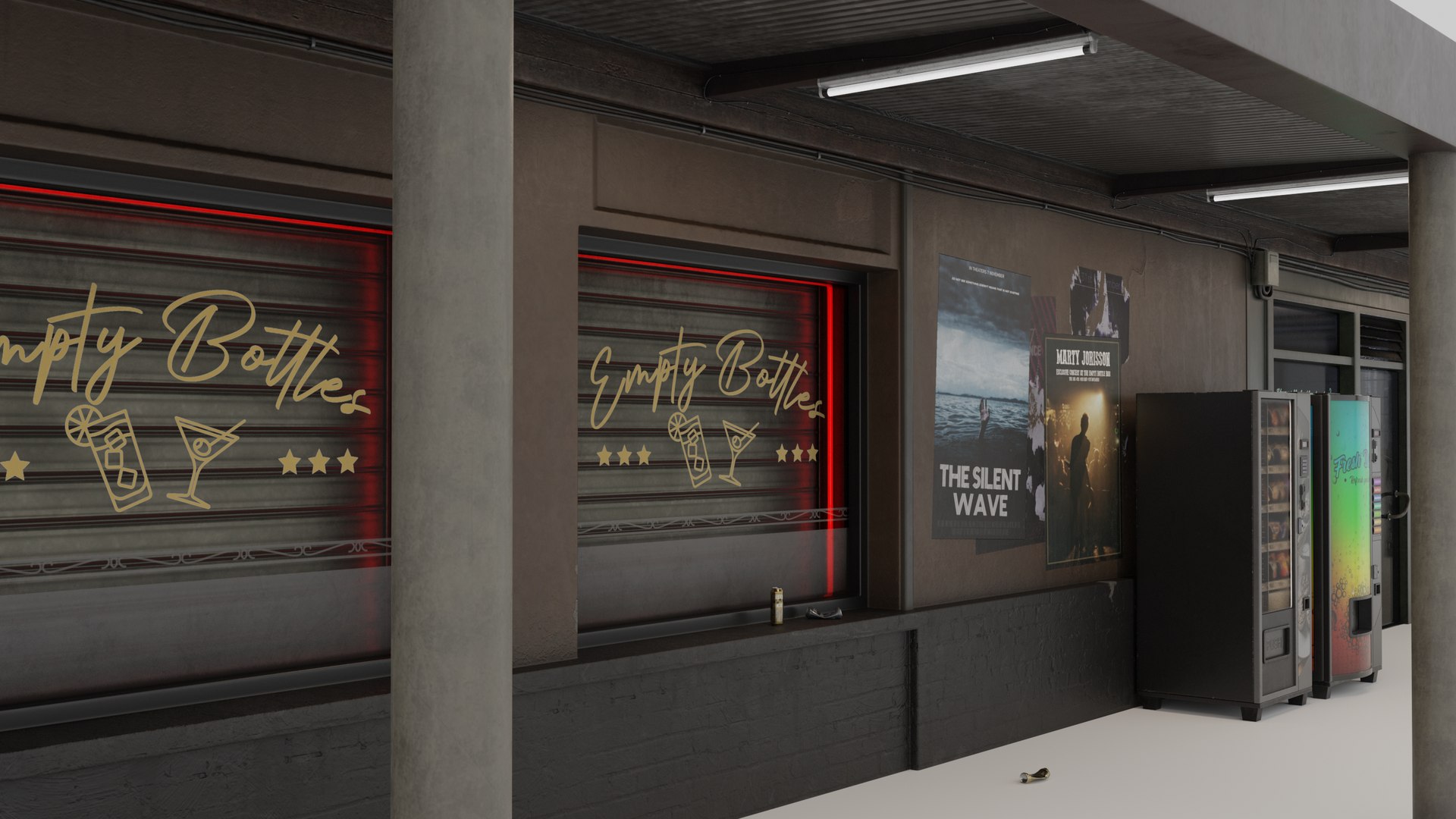 Shops bar and laundromat model - TurboSquid 2028486