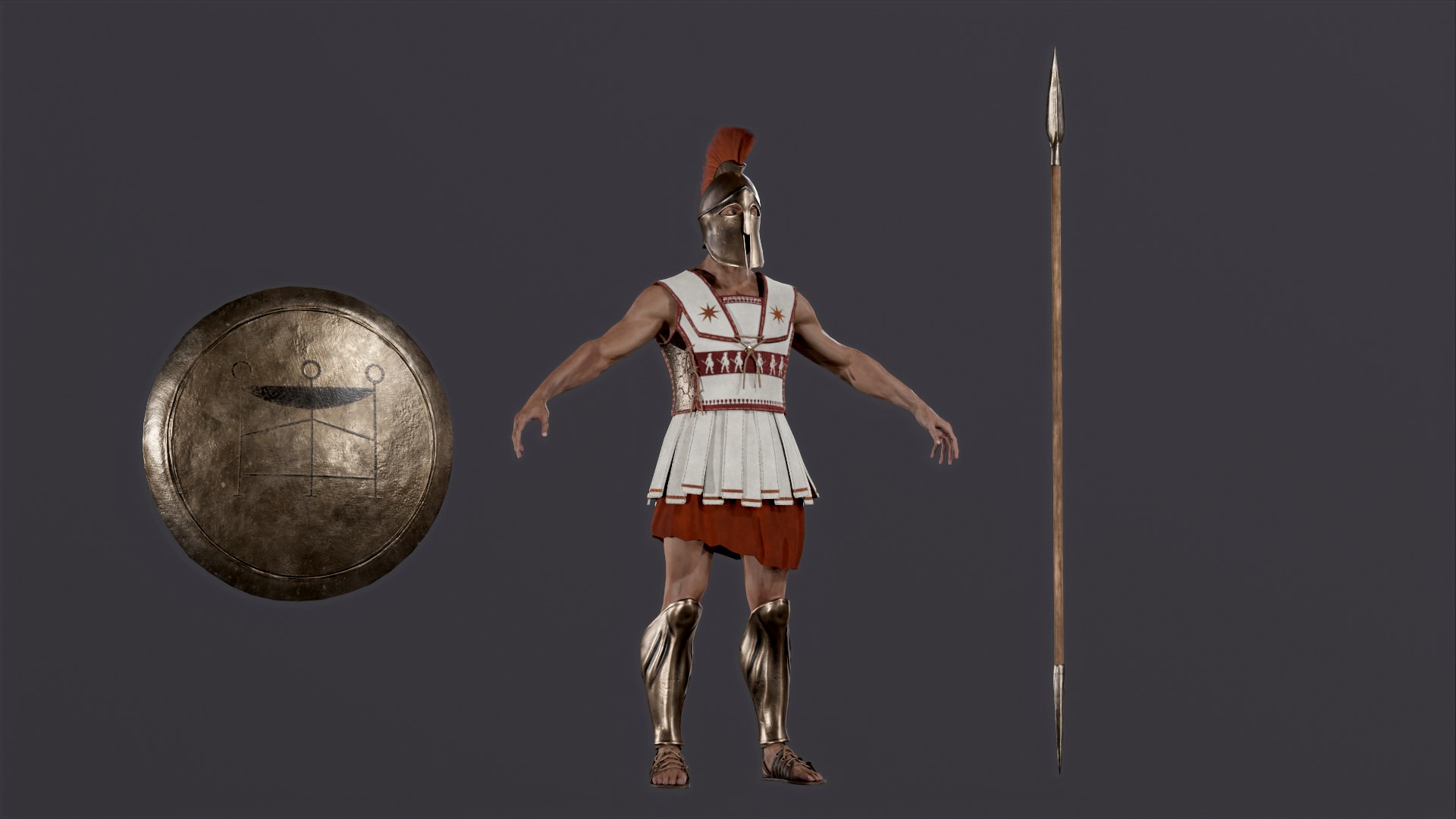 3D Spartan Hoplite Model - TurboSquid 2210210
