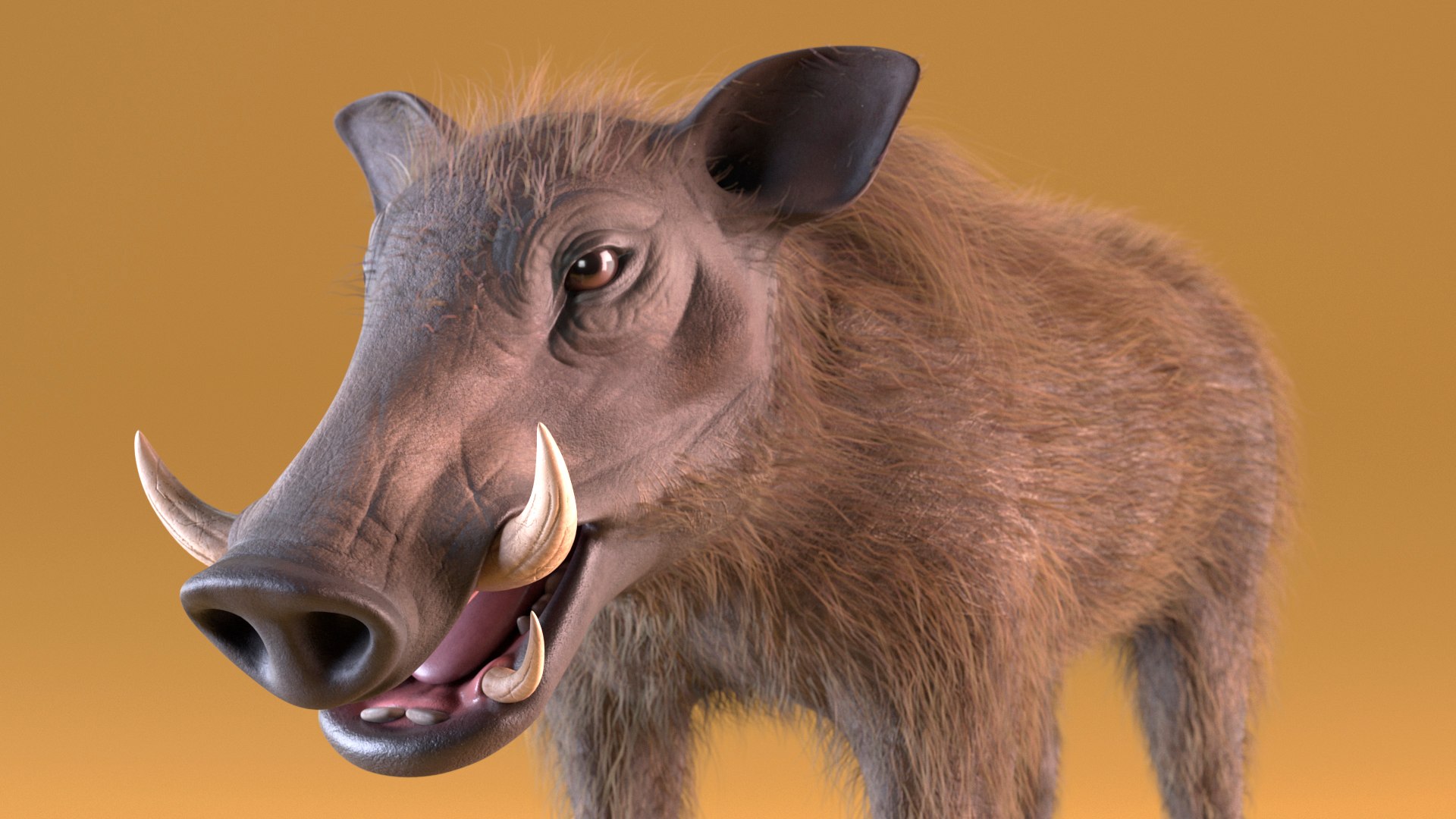 Southern Warthog Base Pose Fur 3D - TurboSquid 2214640