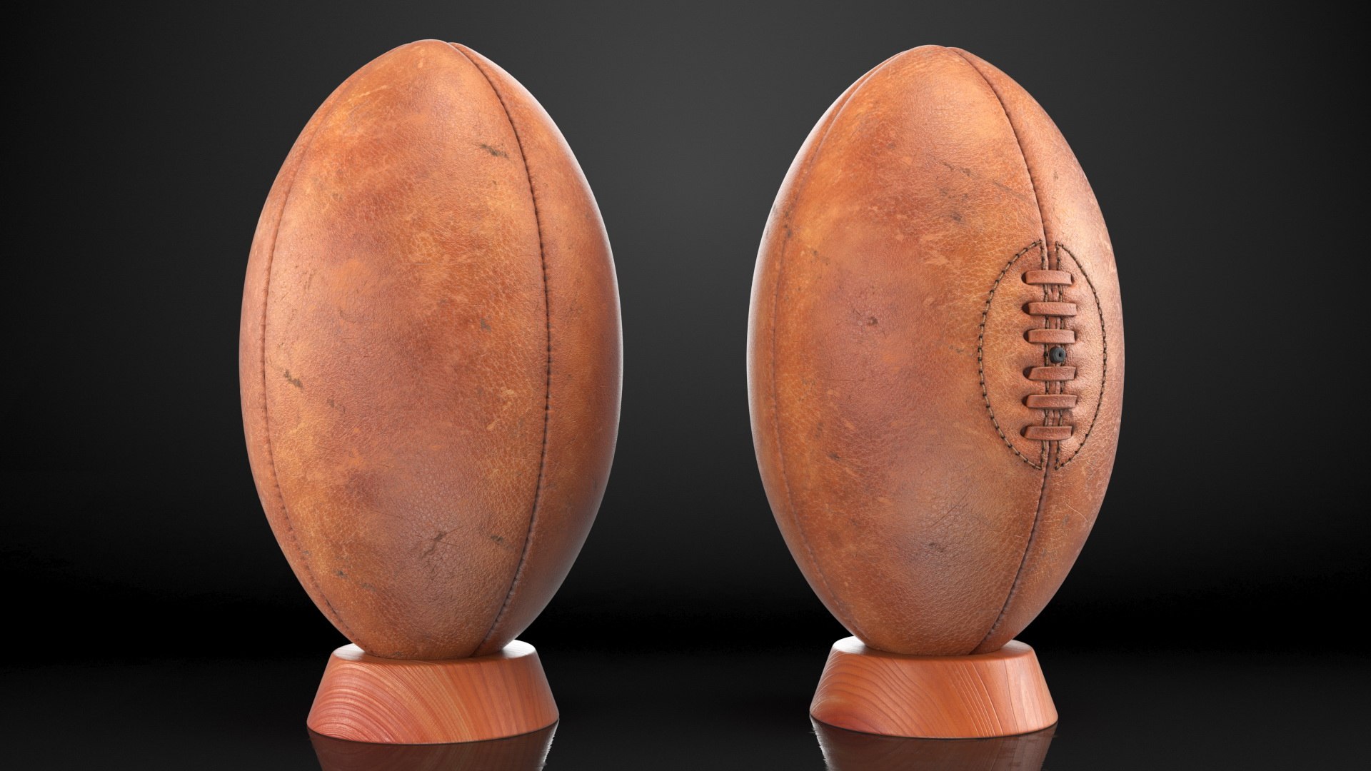 3D Vintage Rugby Ball With Kicking Tee - TurboSquid 1786783