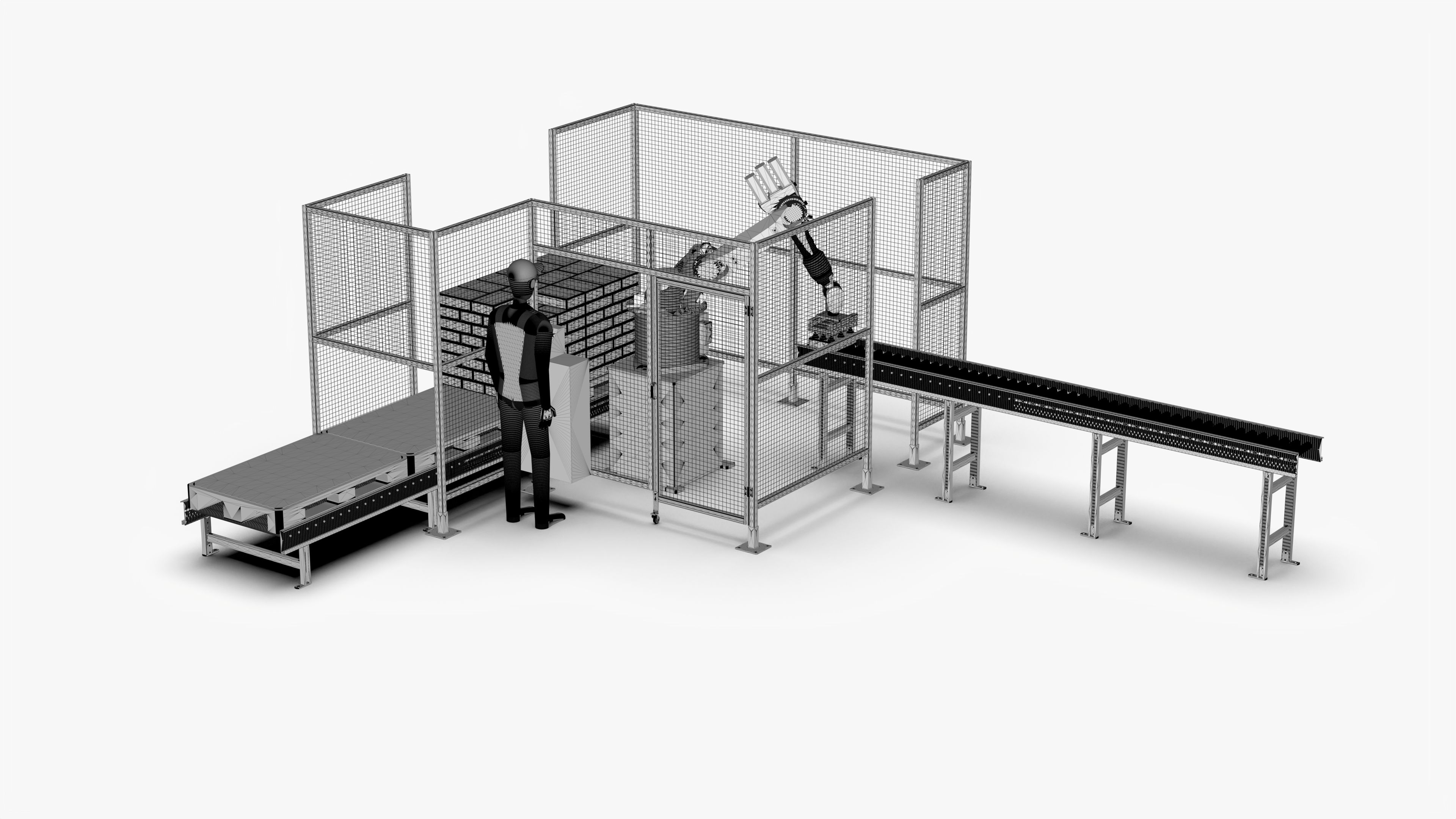 3D Automatic Robot Palletizing Systems - TurboSquid 2009427