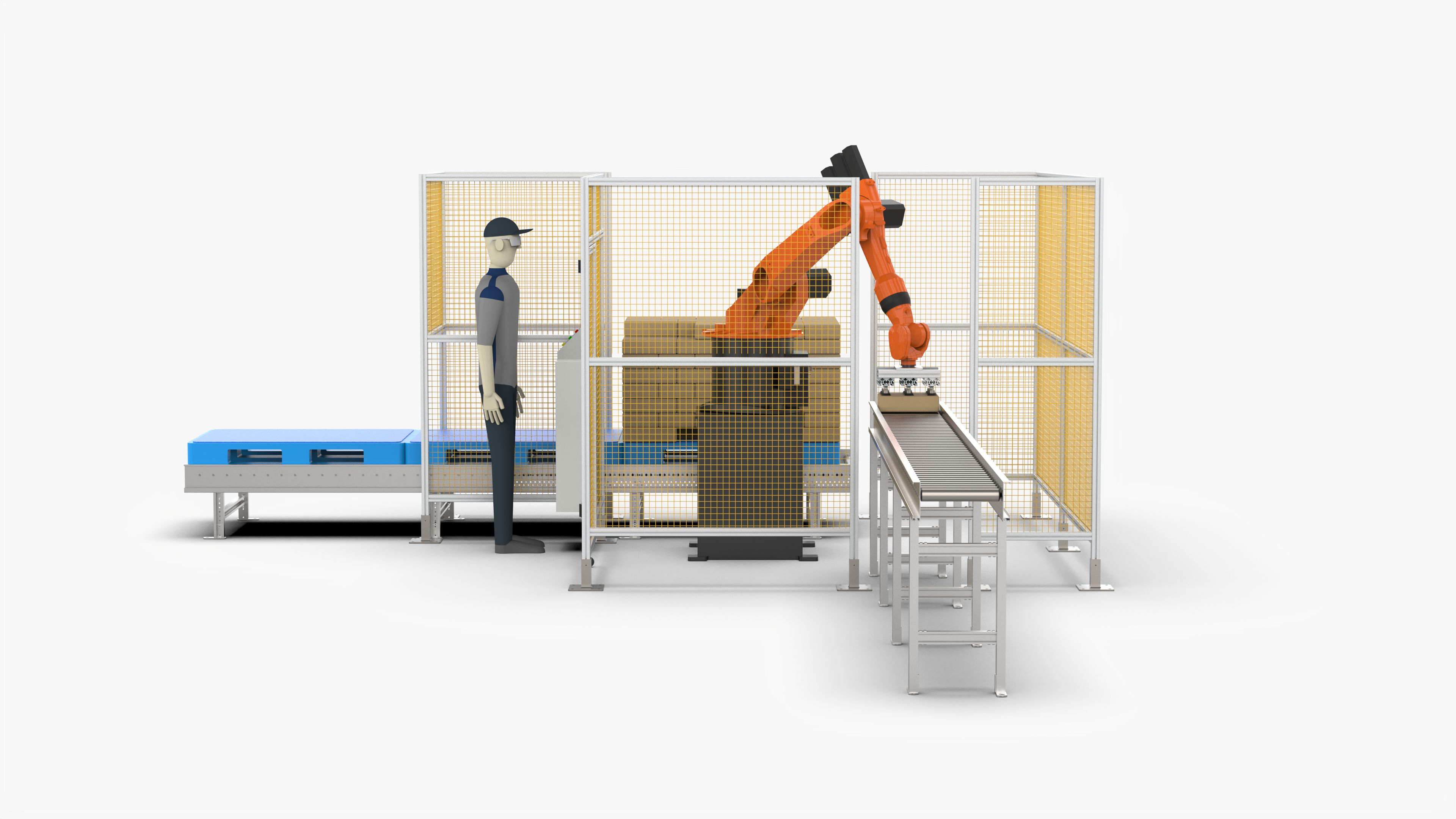 3D Automatic Robot Palletizing Systems - TurboSquid 2009427
