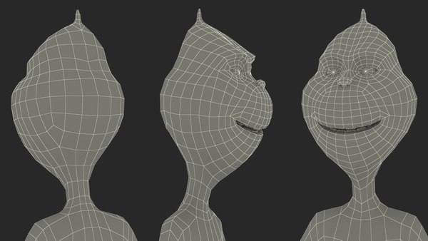 modelo 3d Pose en forma de T del personaje Grinch de dibujos animados ...
