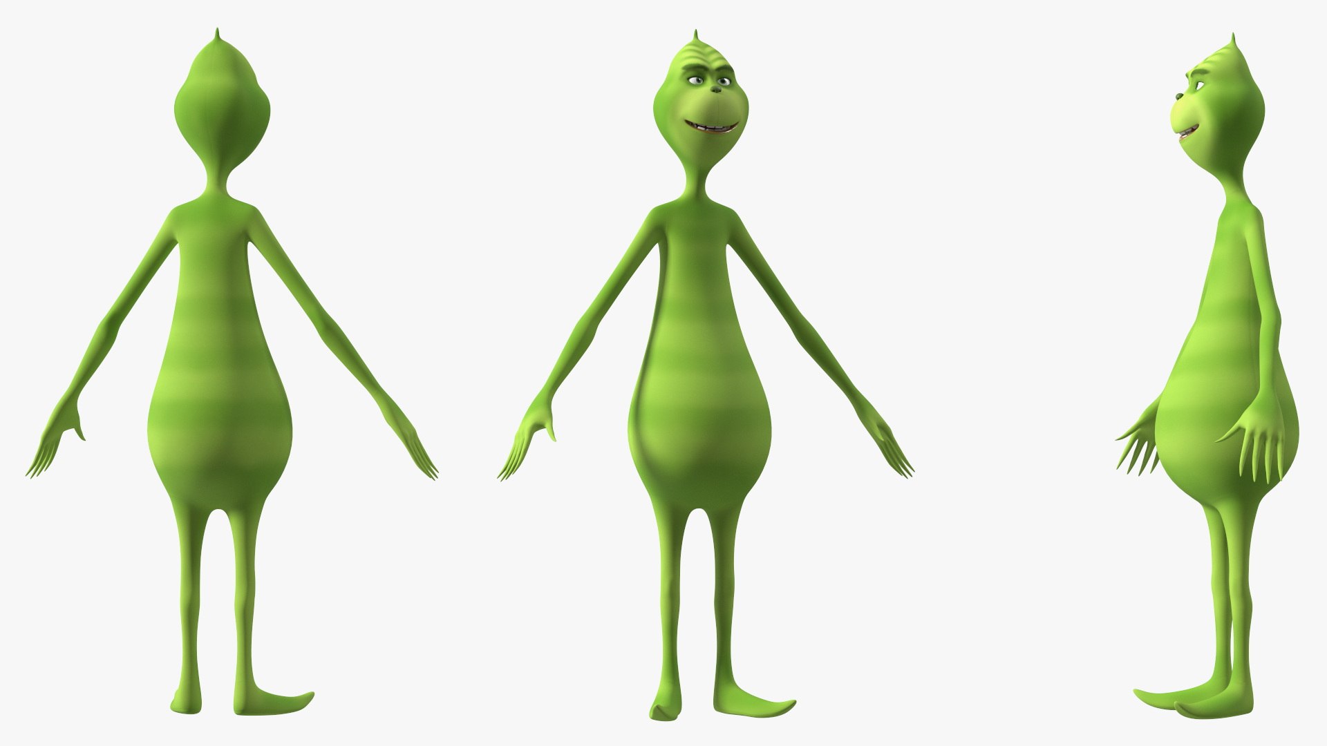 Cartoon Grinch Character T-Pose Model - TurboSquid 2117684