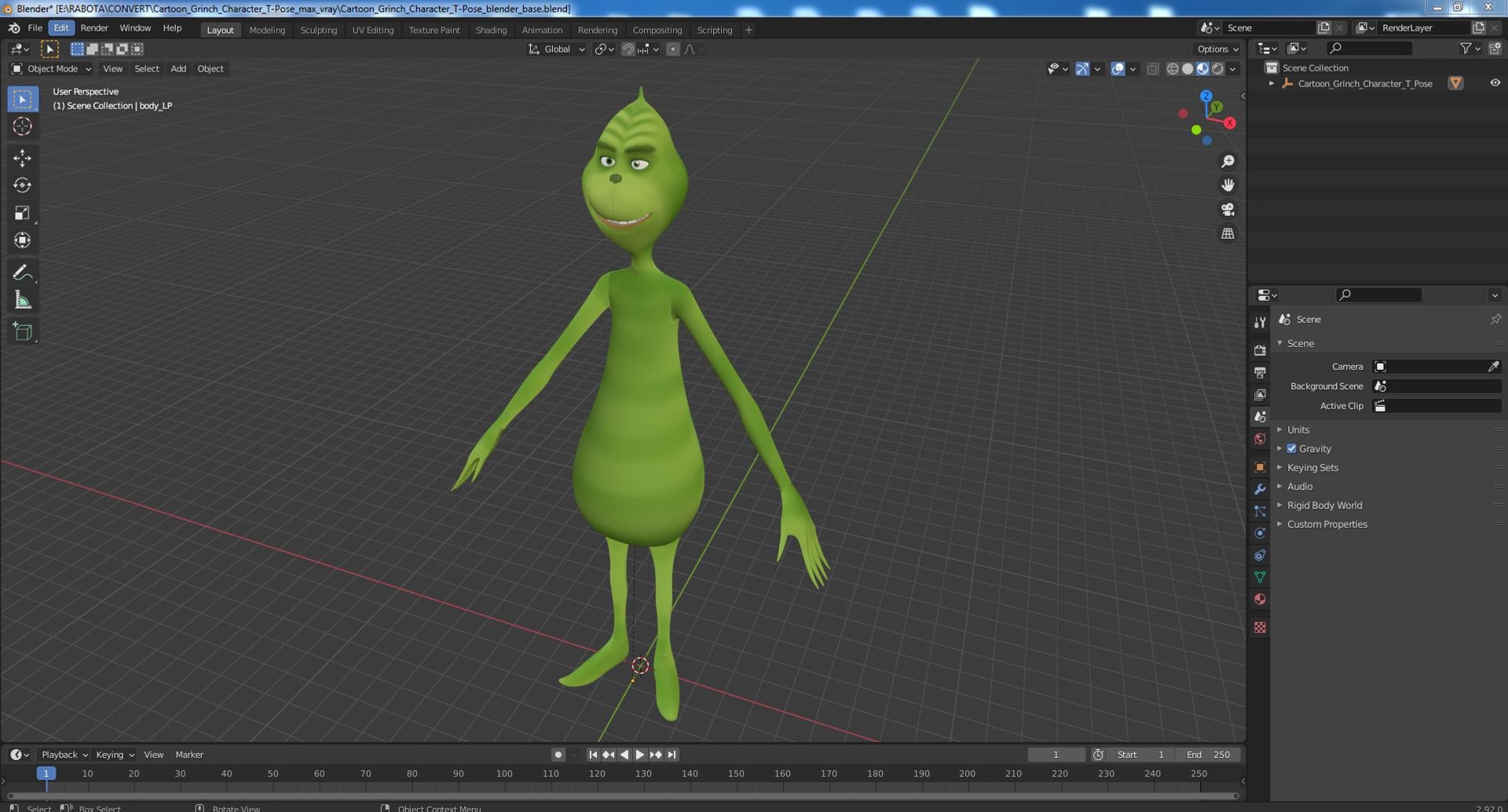 Cartoon Grinch Character T-Pose model - TurboSquid 2117684