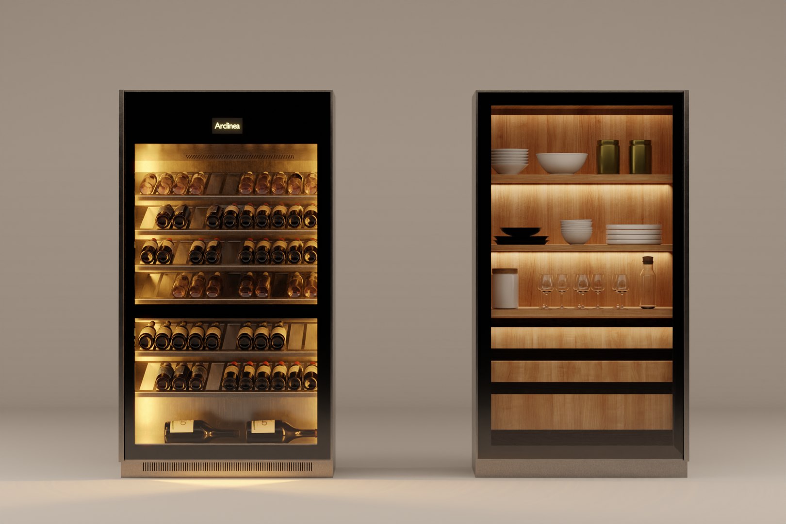 Arclinea Cellar - Wine Fridge System - Vina And Madia Modules 3D Model ...