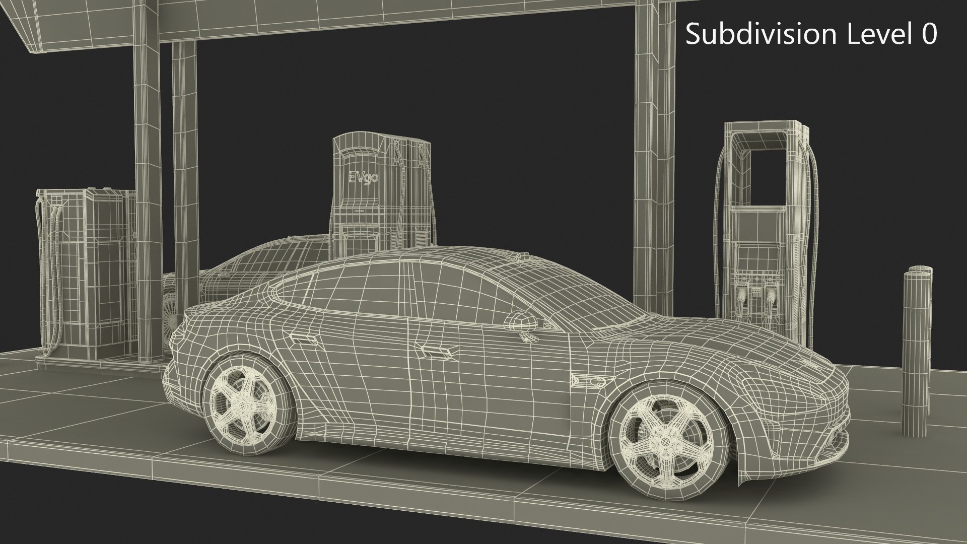 Huawei Stelato S9 And Xiaomi SU7 Cars At EVgo Charging Station Model - TurboSquid 2374837