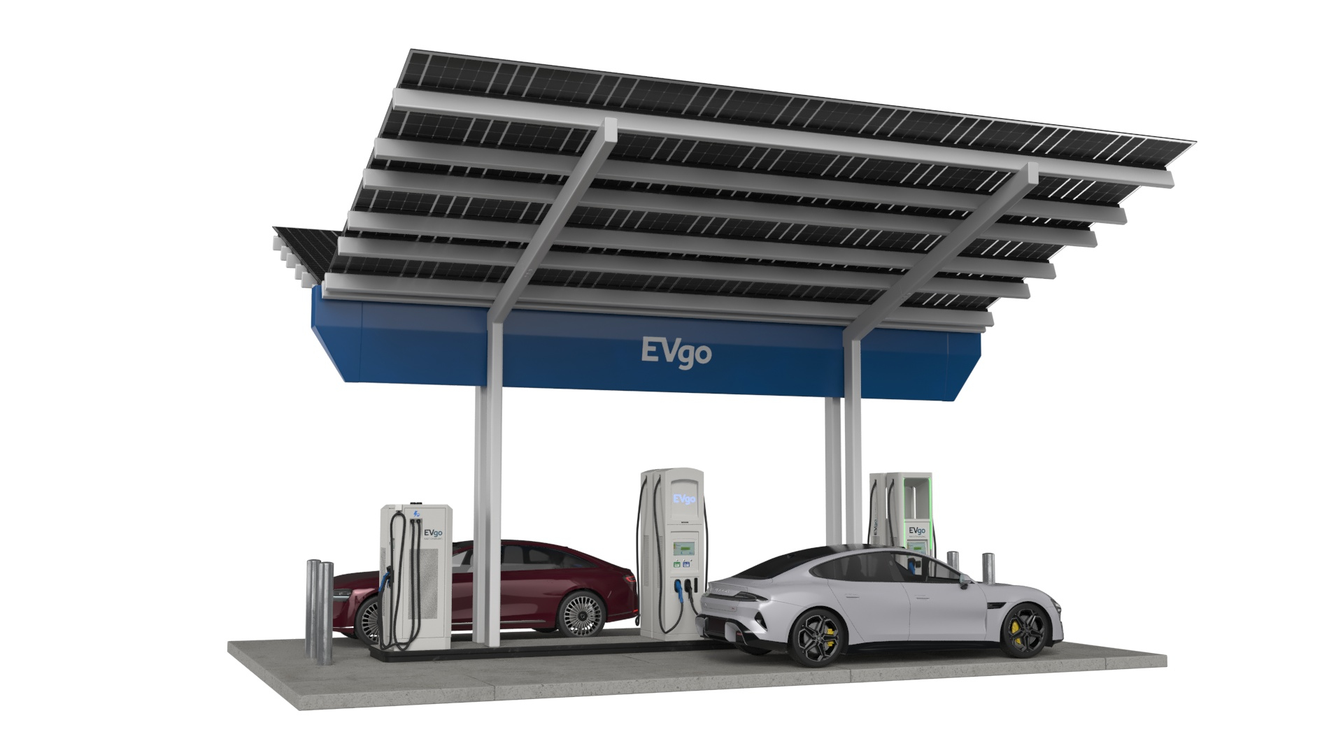 Huawei Stelato S9 And Xiaomi SU7 Cars At EVgo Charging Station Model ...