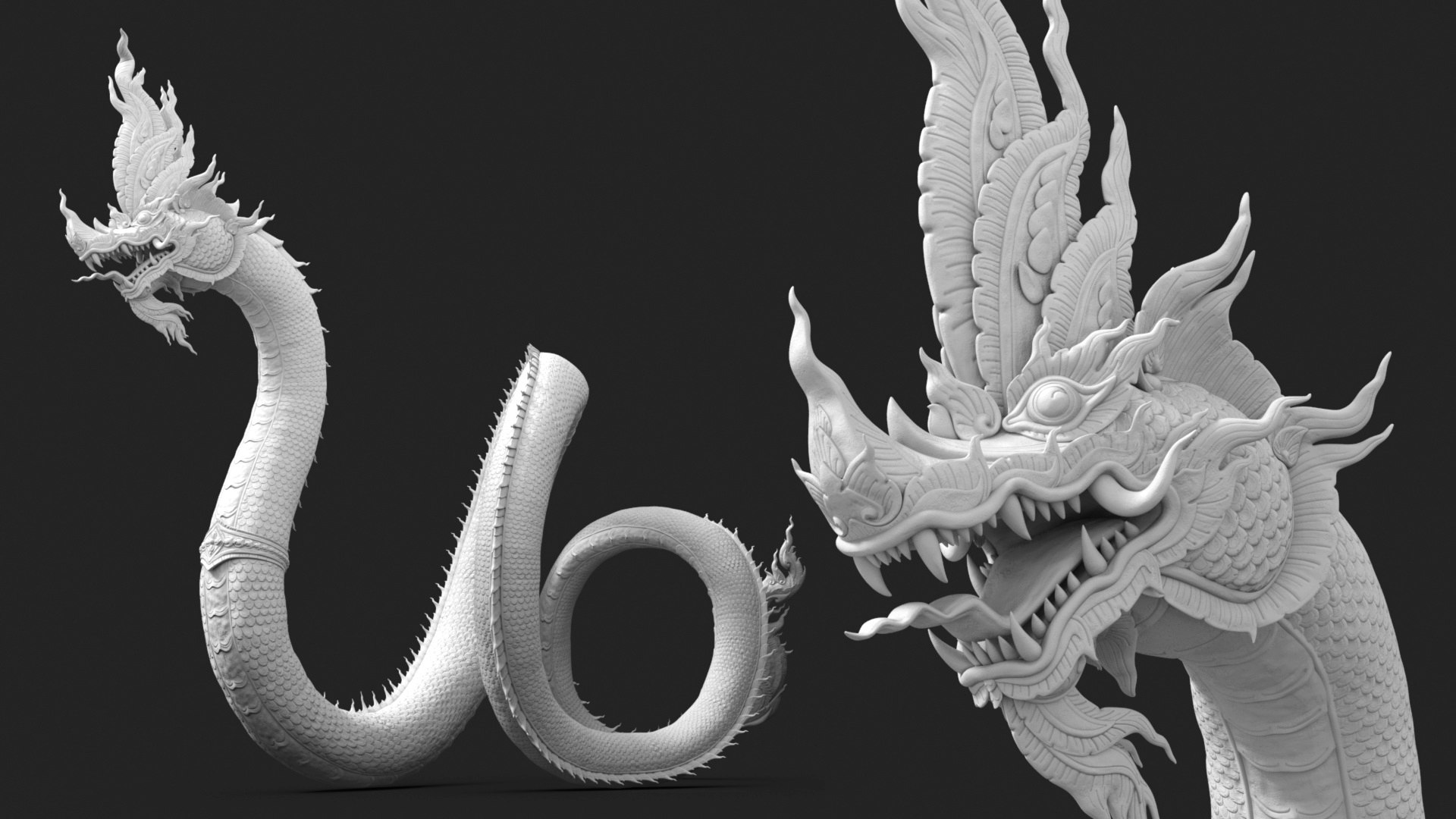Serpent Dragon White Rigged For Cinema 4D 3D Model - TurboSquid 2335680