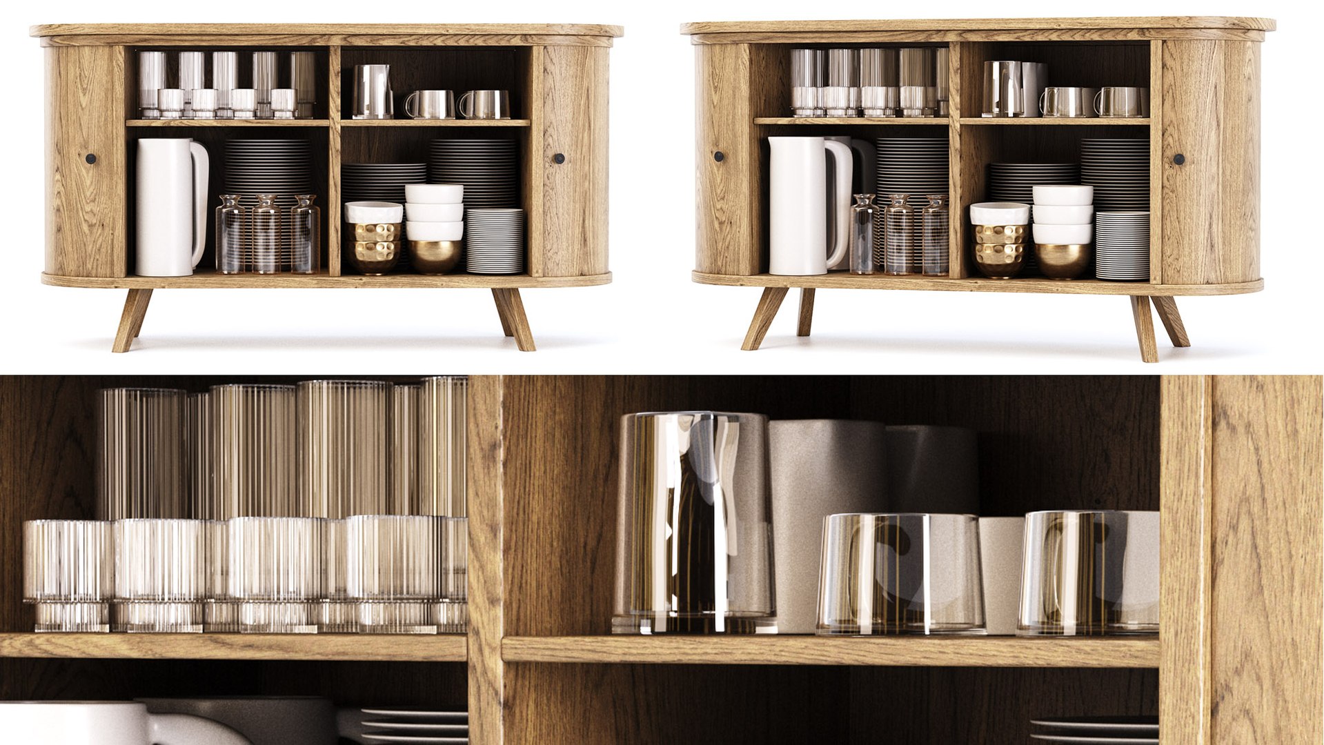 3D Mira Restaurant Cabinet With Dishes V5 By Bpoint Model - TurboSquid ...