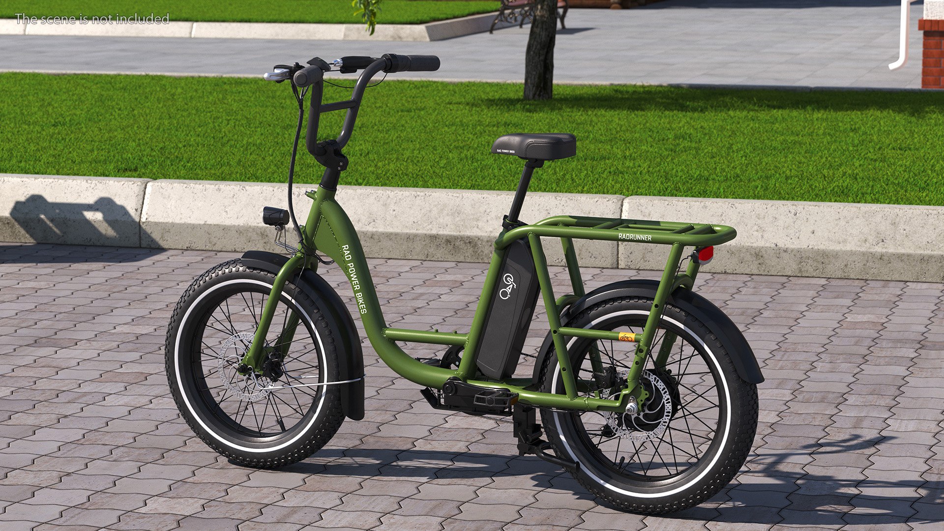 Two-Wheel Electric RadRunner Bike Green Rigged 3D Model - TurboSquid ...