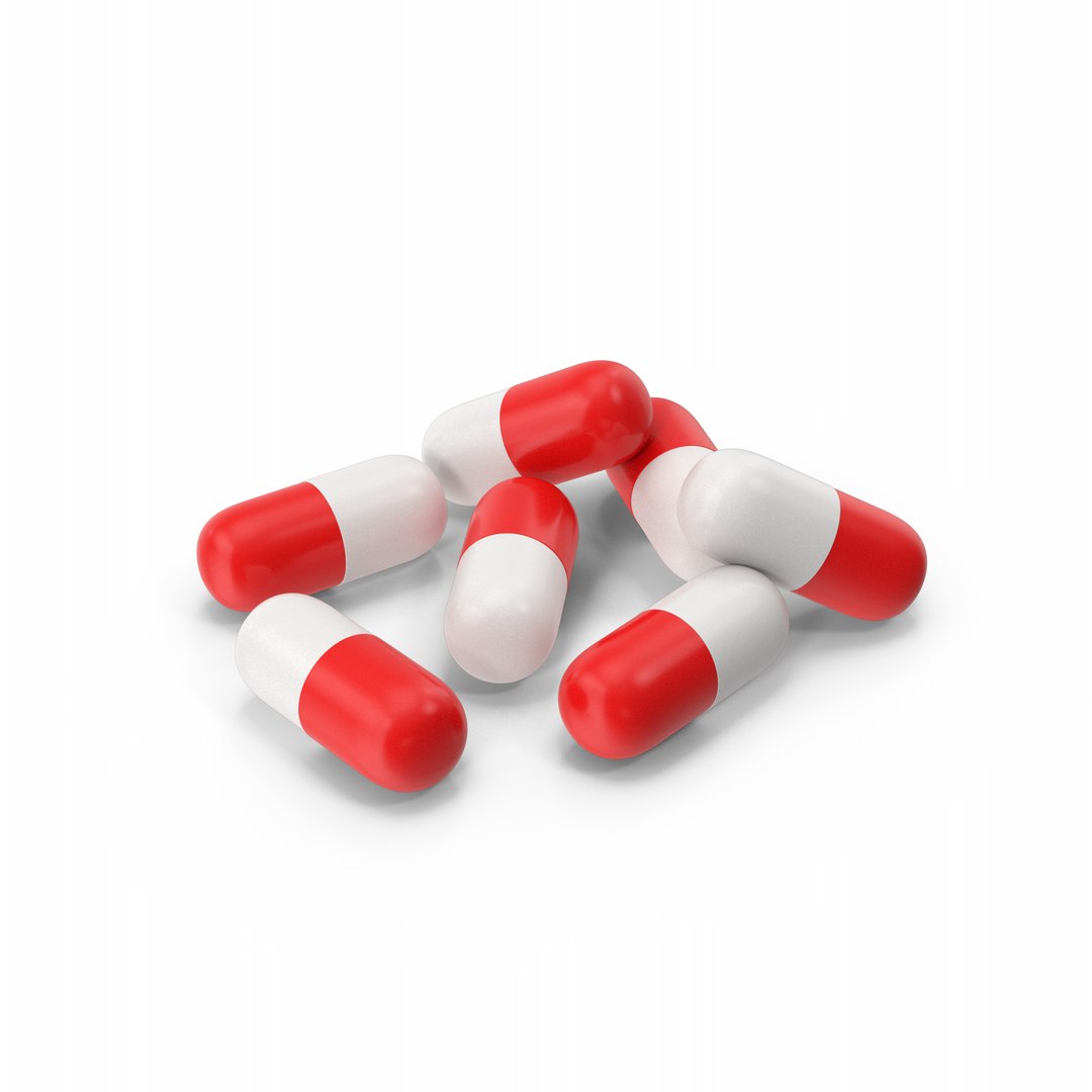 3D model Pill Capsule Stack Red White - TurboSquid 1871998