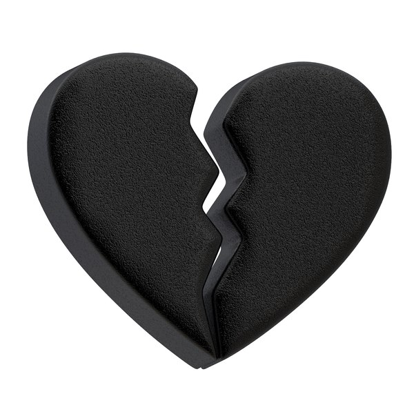 modelo 3d Emoji de corazón roto negro - TurboSquid 2328610