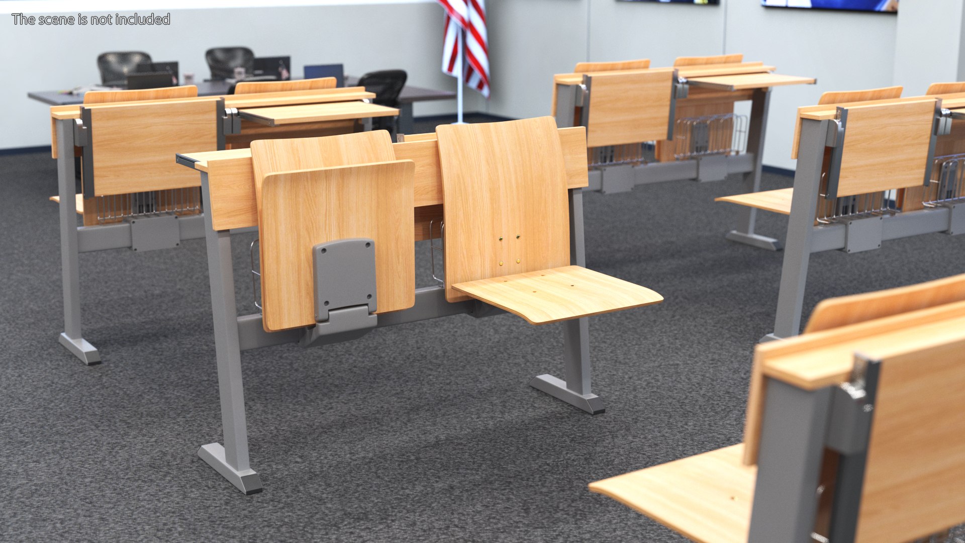 University Seating System For Two Places 3D - TurboSquid 1918914