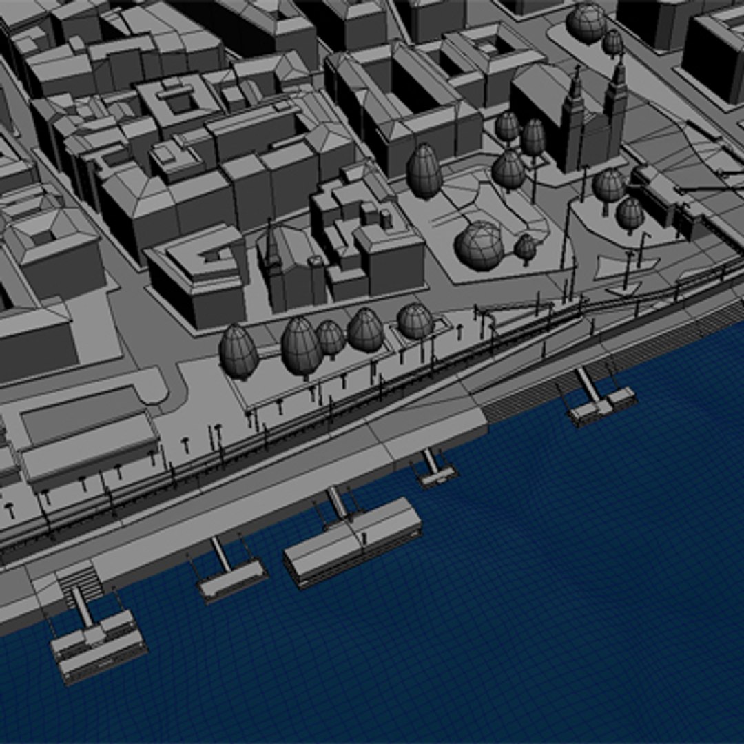 partial city budapest bridges 3d model