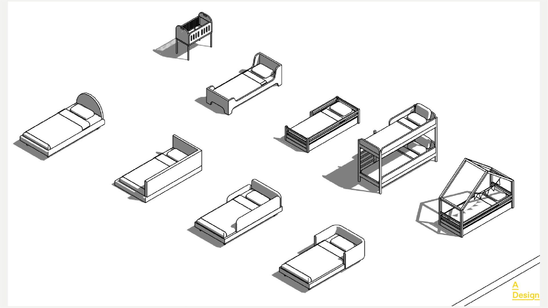 Small Beds - Pack Of Revit Families 3D - TurboSquid 2151422