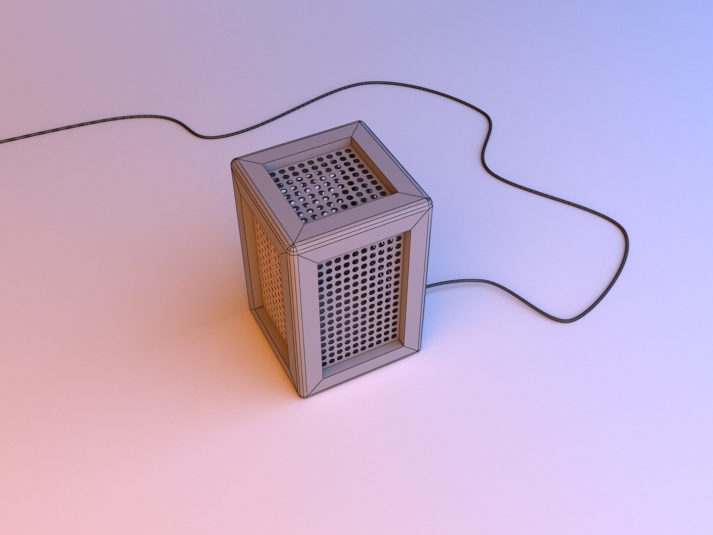Vintage Wood Lamp With Lattice-Grid 3D Model 3D - TurboSquid 1735518